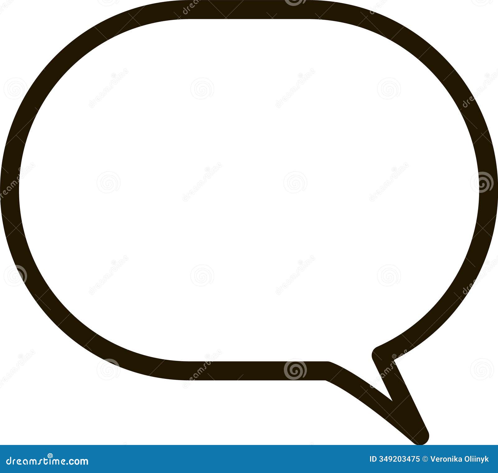 Simple, Empty Speech Bubble Featuring a Thick Black Outline ...