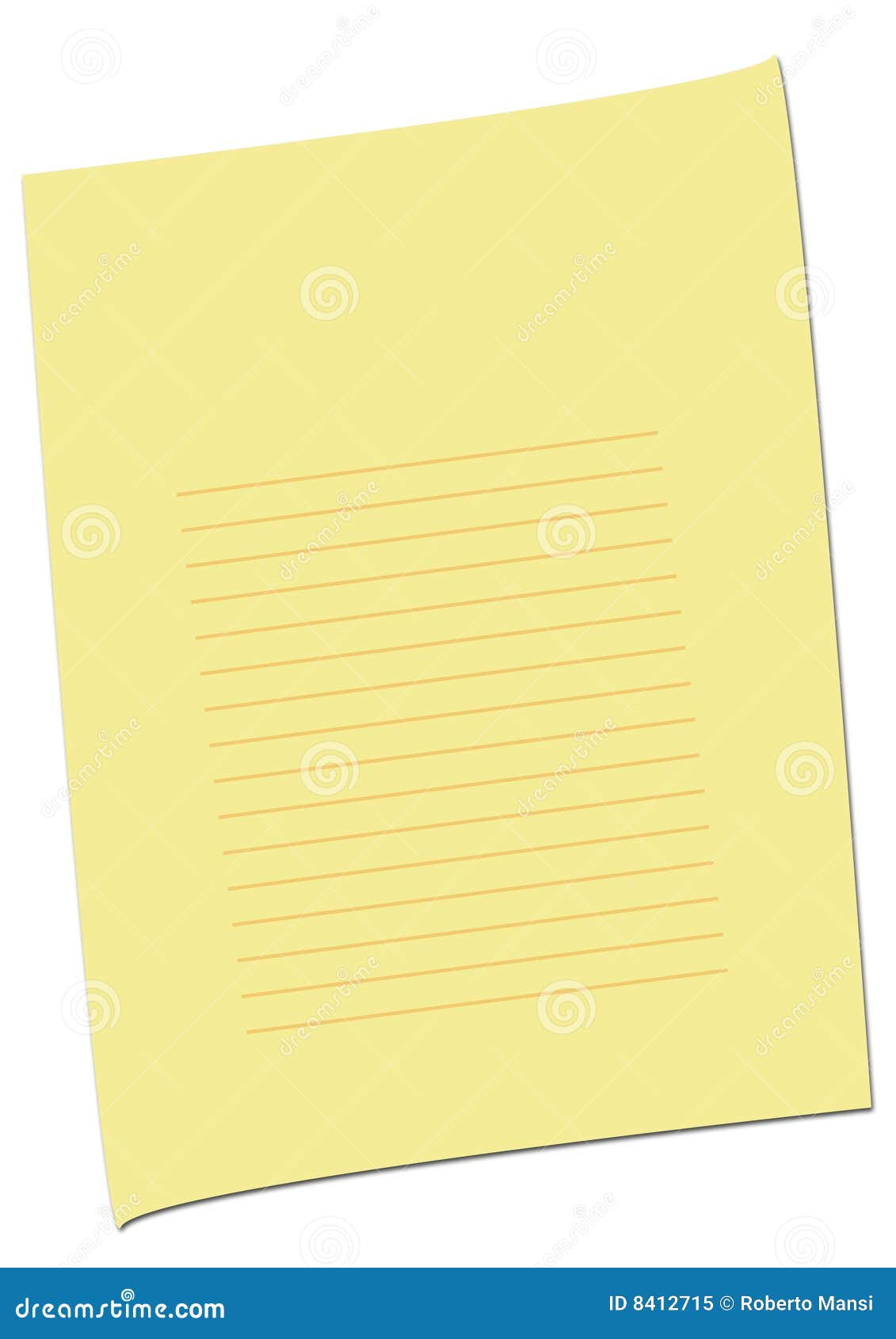 Simple Empty Yellow Page stock image. Image of message - 8412715