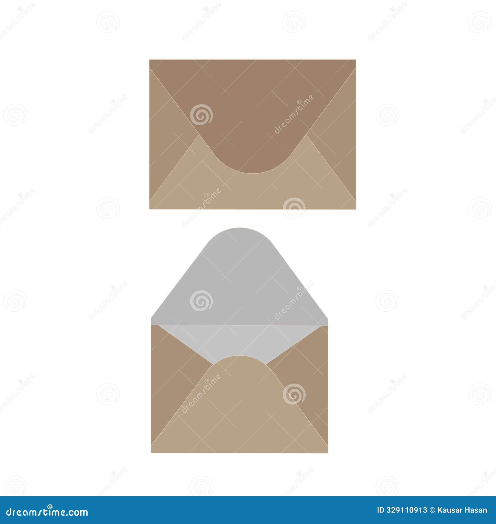 Simple Envelope Die Line Template, 3D Box Stock Illustration ...