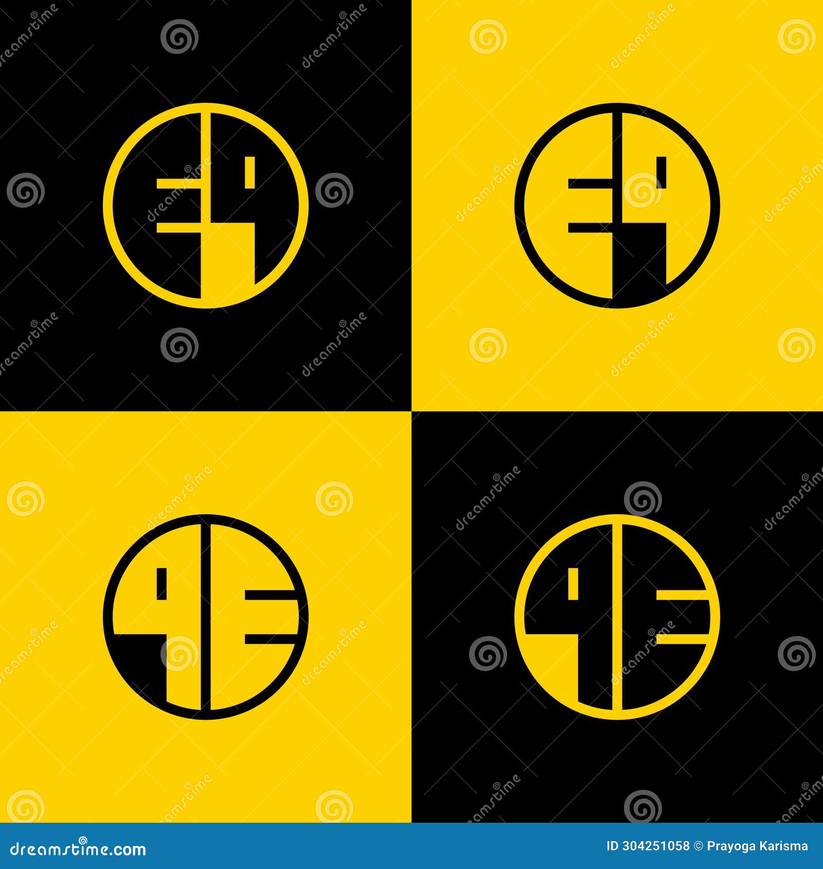 Simple EQ and QE Letter Circle Logo Set, Suitable for Business with EQ ...