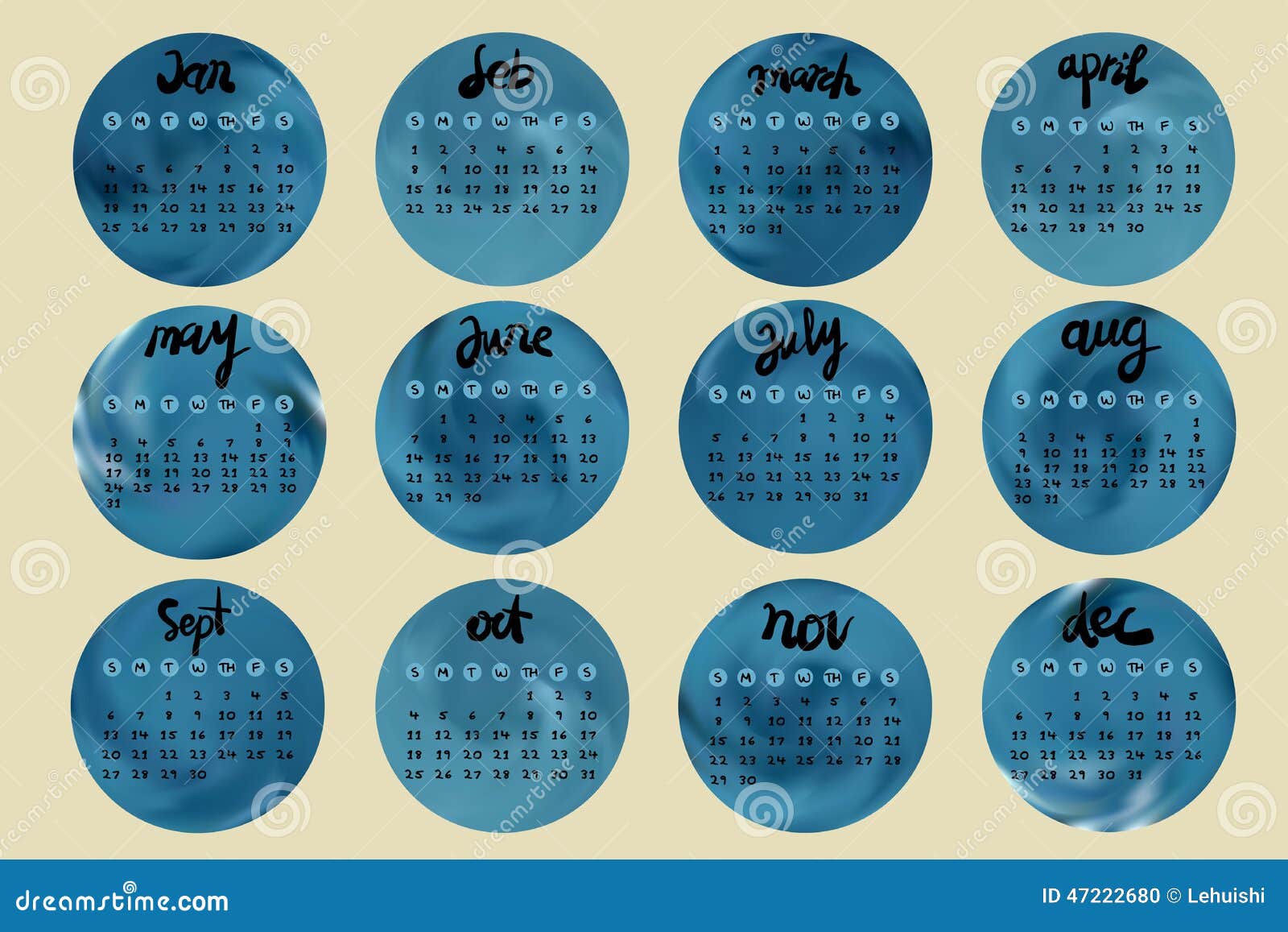 Simple European 2020, 2021, 2022 Year Vector Calendars | CartoonDealer ...