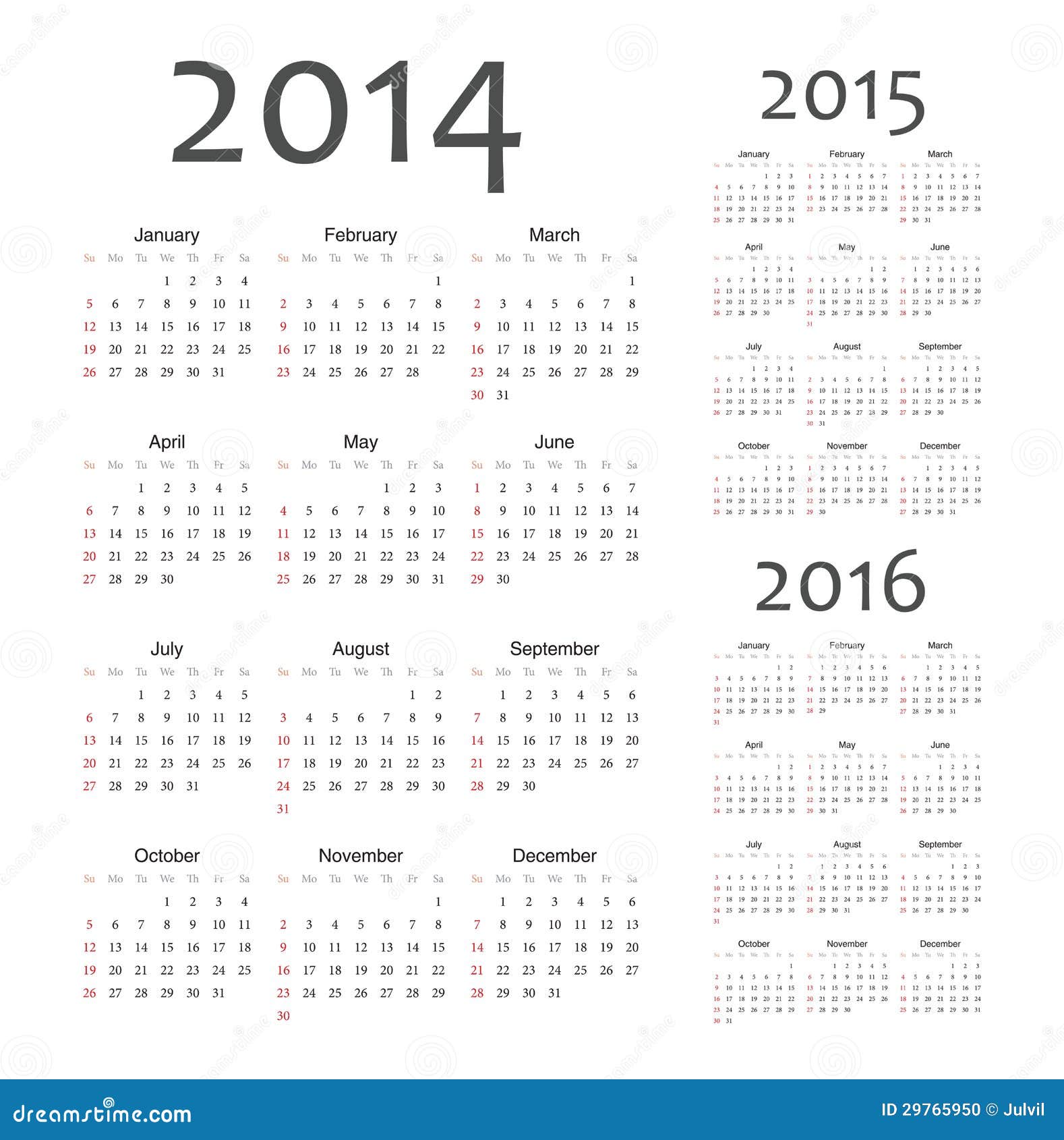 2014 Calendars Vector Illustration | CartoonDealer.com #32338066