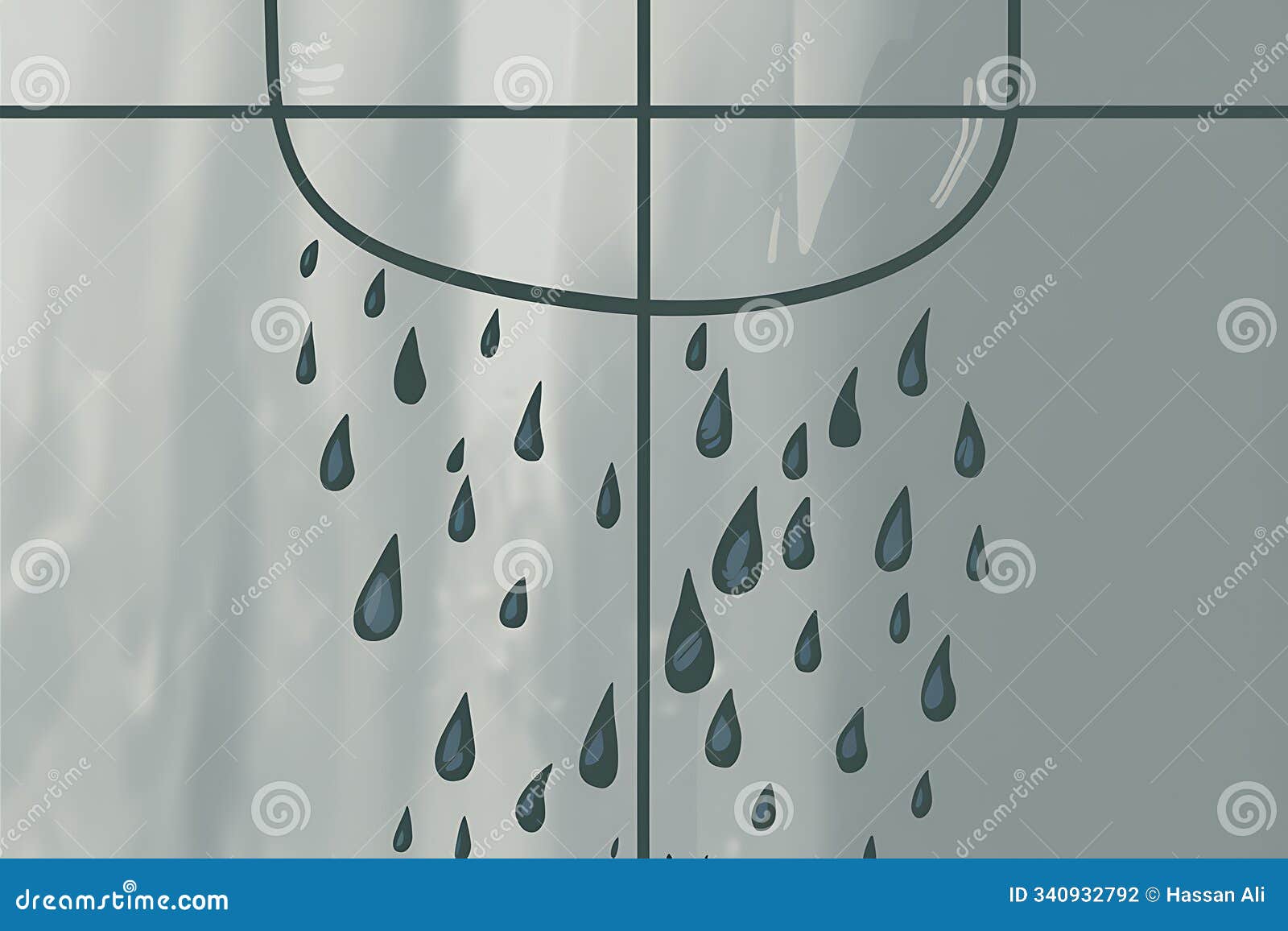 Illustration Icon of Rain on a Window Stock Illustration - Illustration ...