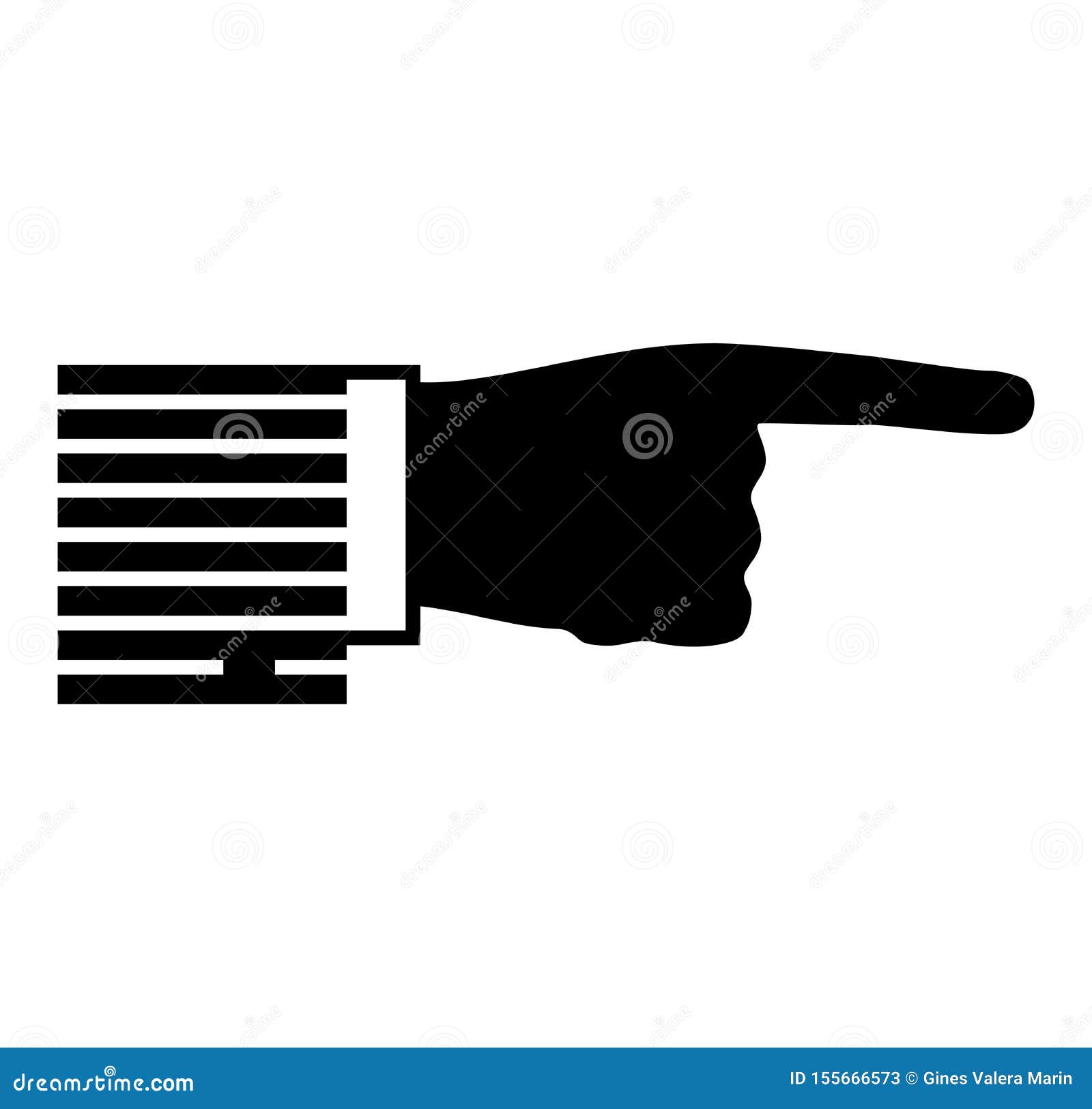 Simple Executive Hand Icon Pointing with His Finger. Stock Vector ...