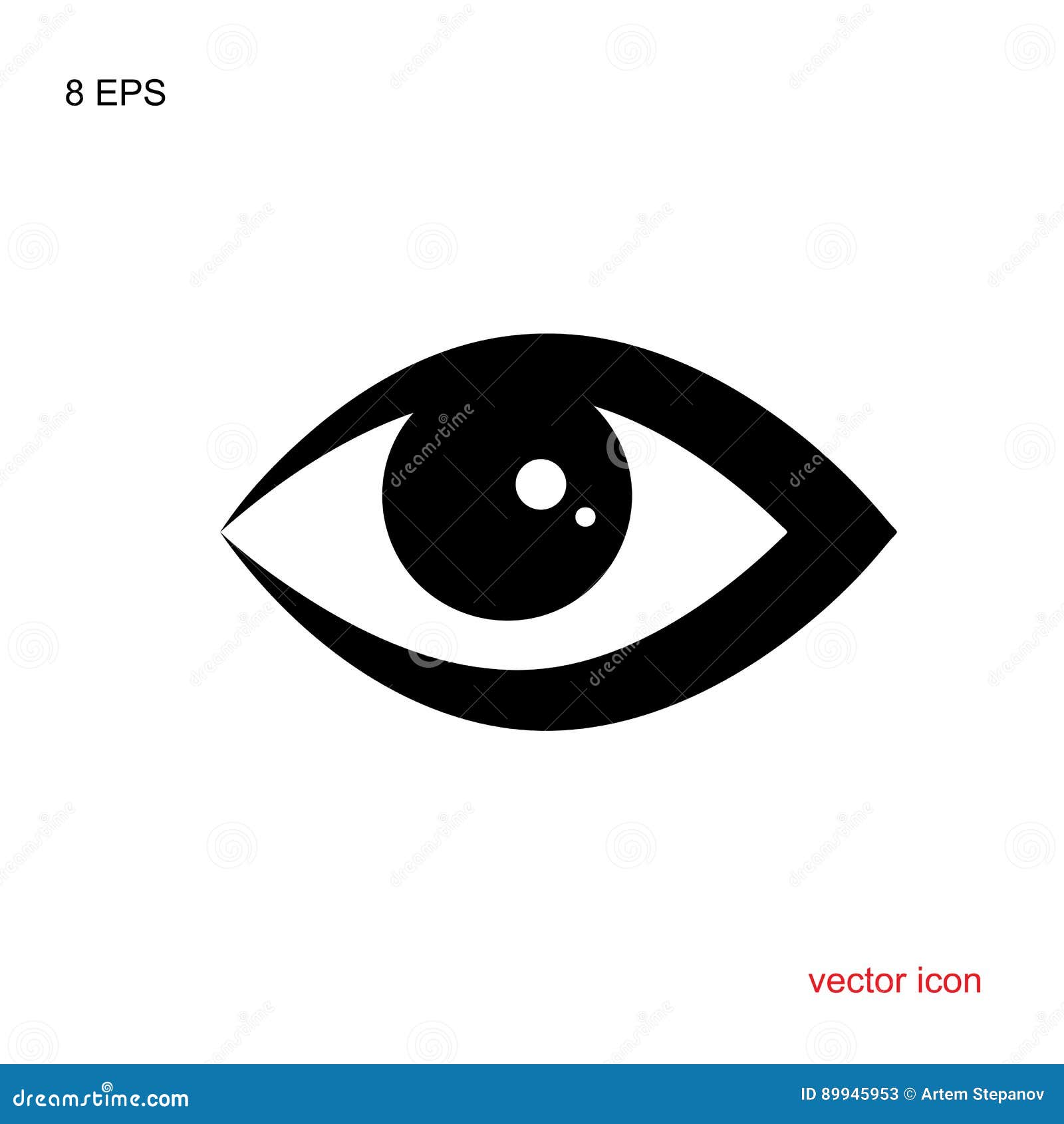 Simple Eye Icon Isolated on White Background Stock Vector ...
