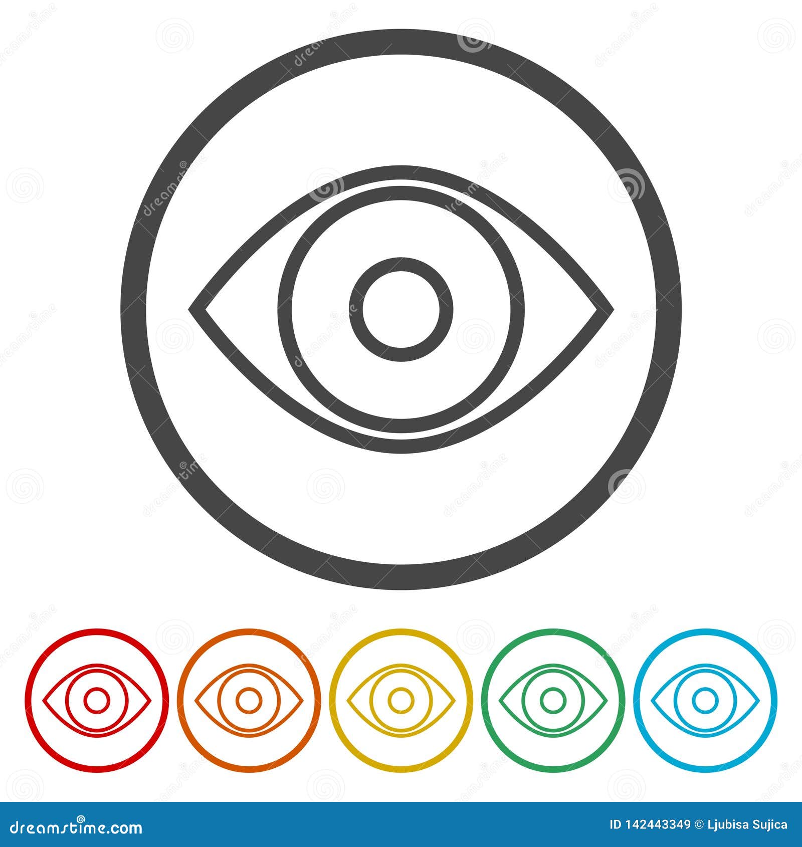 Simple eye icon, eye logo stock vector. Illustration of graphic - 142443349
