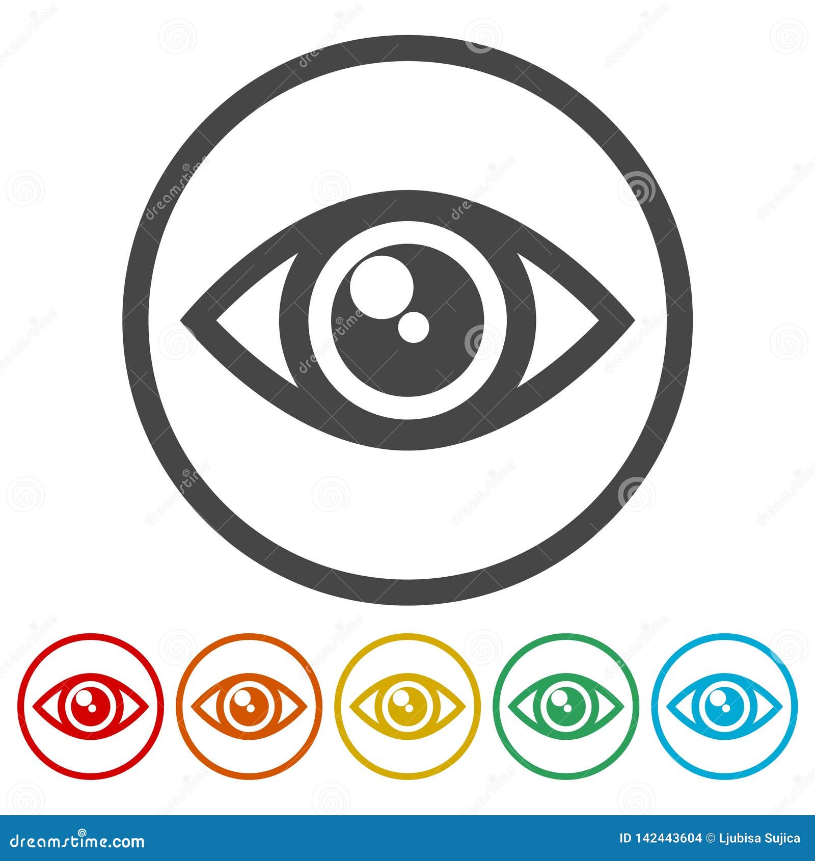 Simple eye icon, eye logo stock vector. Illustration of view - 142443604