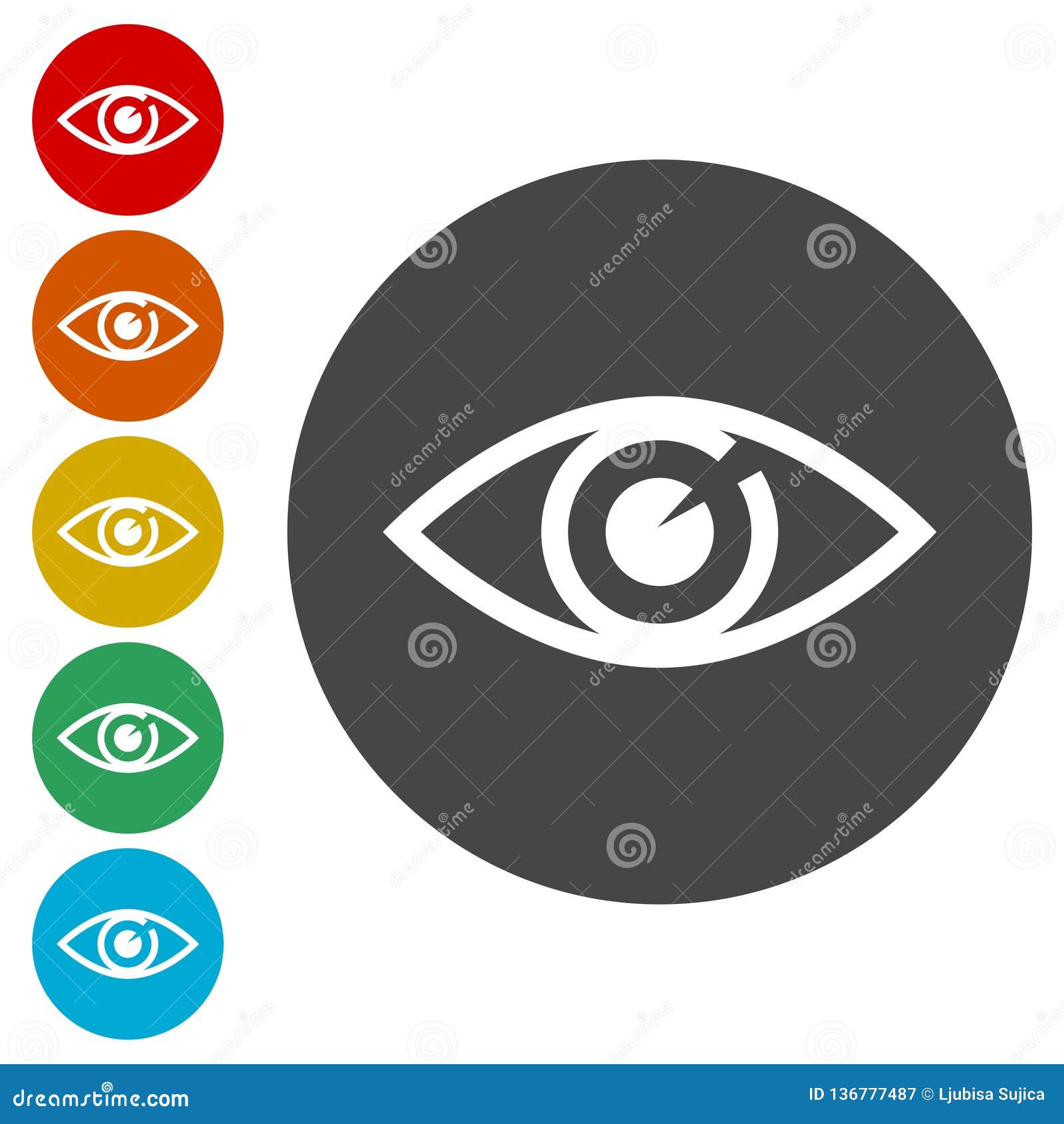 Simple eye icon stock vector. Illustration of silhouette - 136777487
