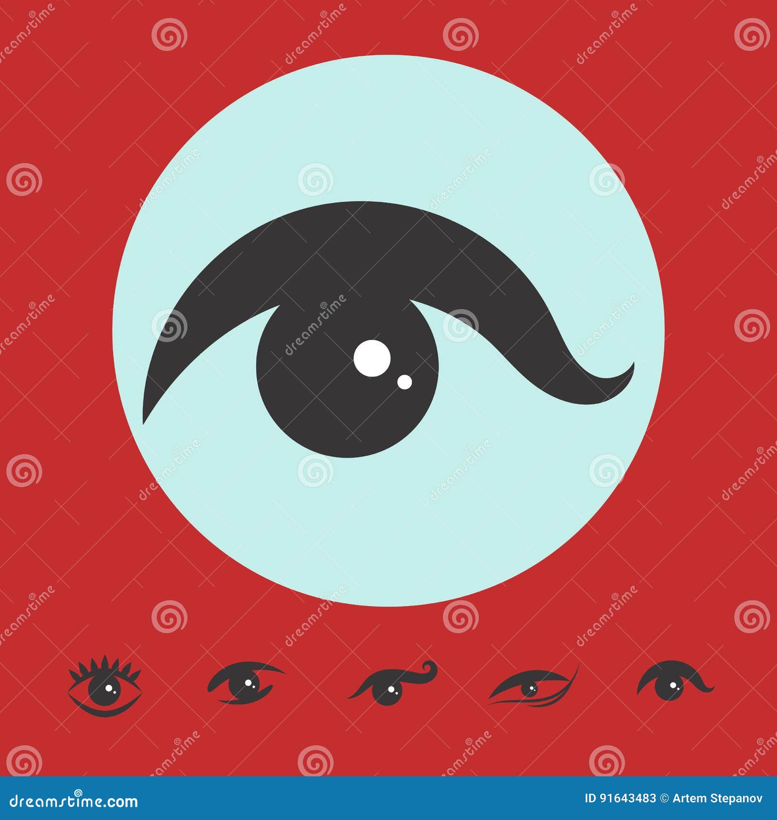 Simple Eye Vector Icon stock vector. Illustration of vision - 91643483
