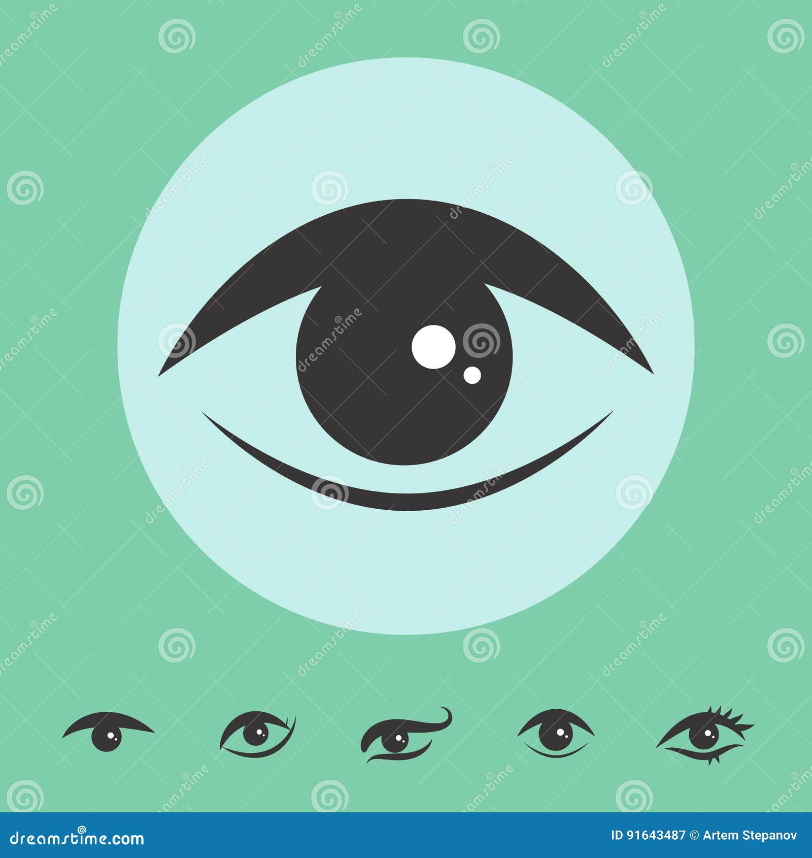 Simple Eye Vector Icon stock vector. Illustration of watch - 91643487