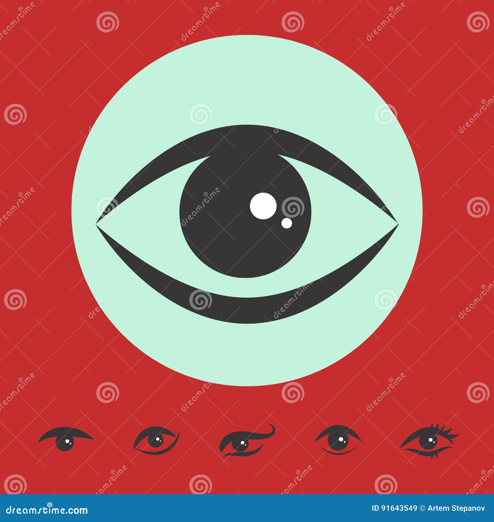 Simple Eye Vector Icon stock vector. Illustration of eyeball - 91643549