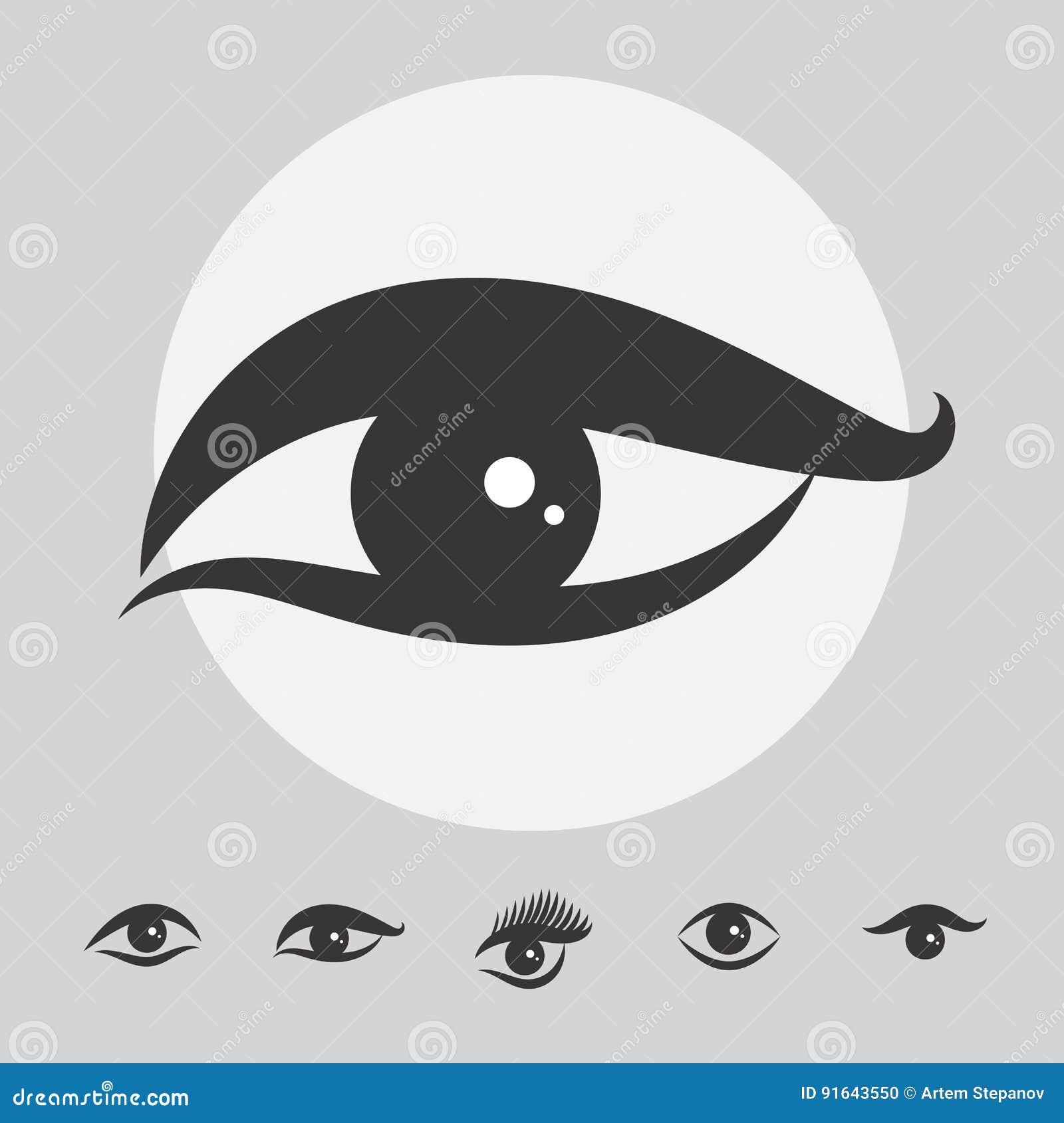 Simple Eye Vector Icon stock vector. Illustration of graphic - 91643550