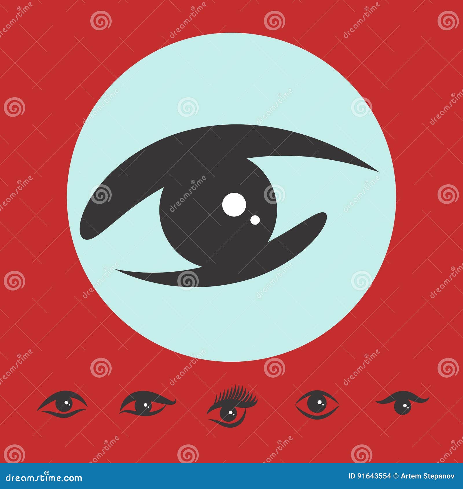 Simple Eye Vector Icon stock vector. Illustration of pictogram - 91643554