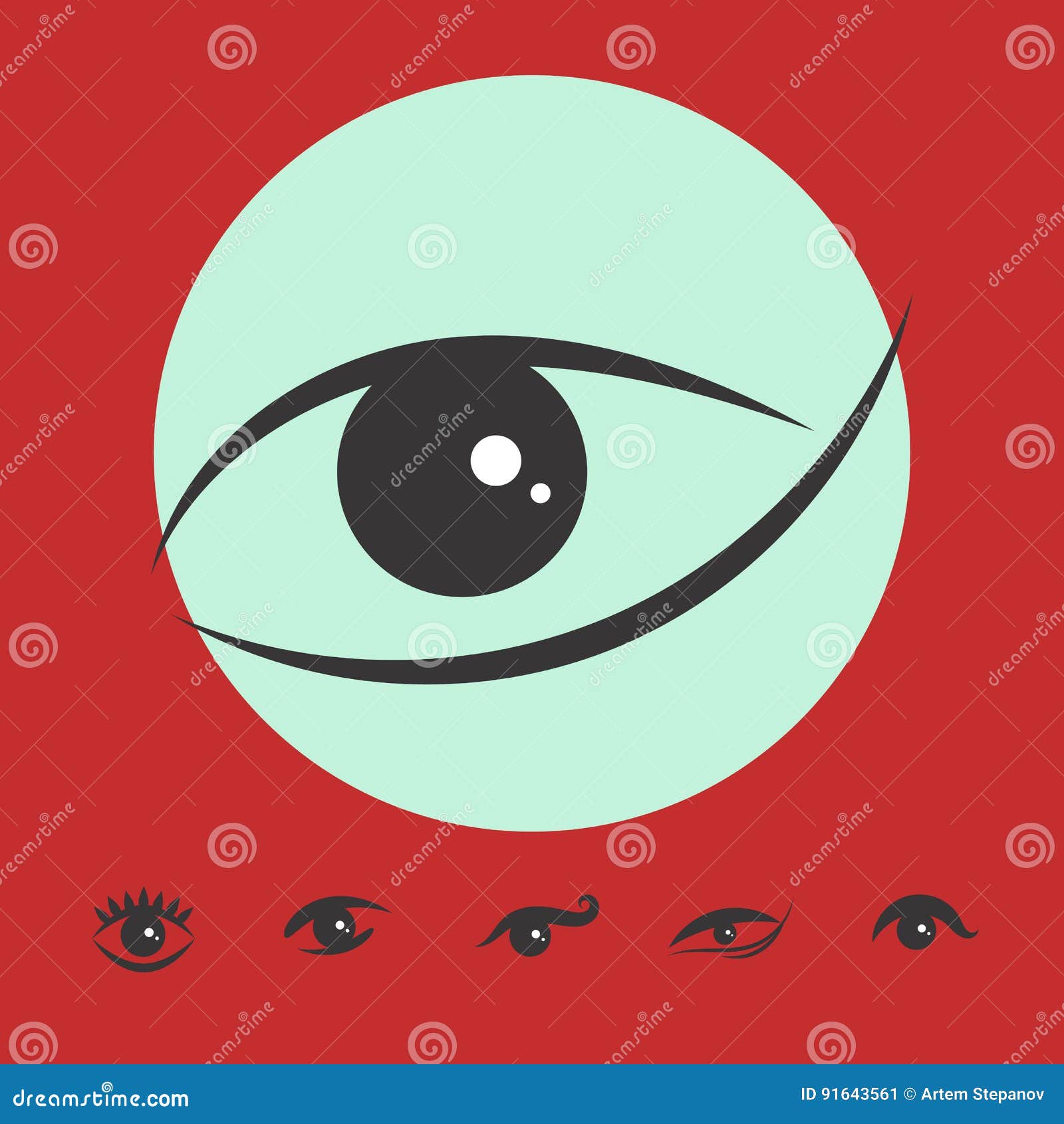 Simple Eye Vector Icon stock vector. Illustration of sight - 91643561