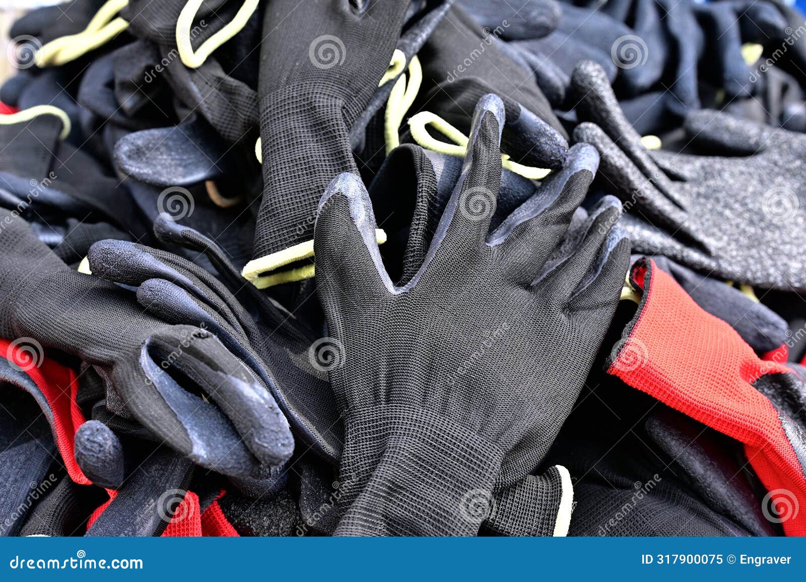 Simple Fabric Nitrile-dipped Gloves Work Clothes Stock Image - Image of ...