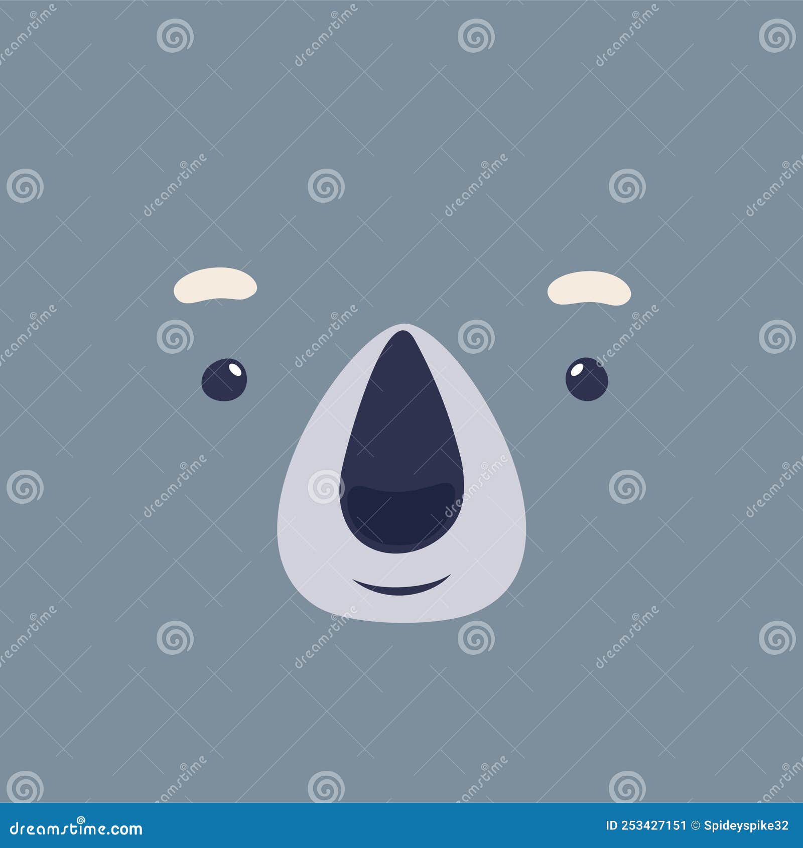 Simple Face of Koala. Animal Face Illustration. Isolated Vector ...