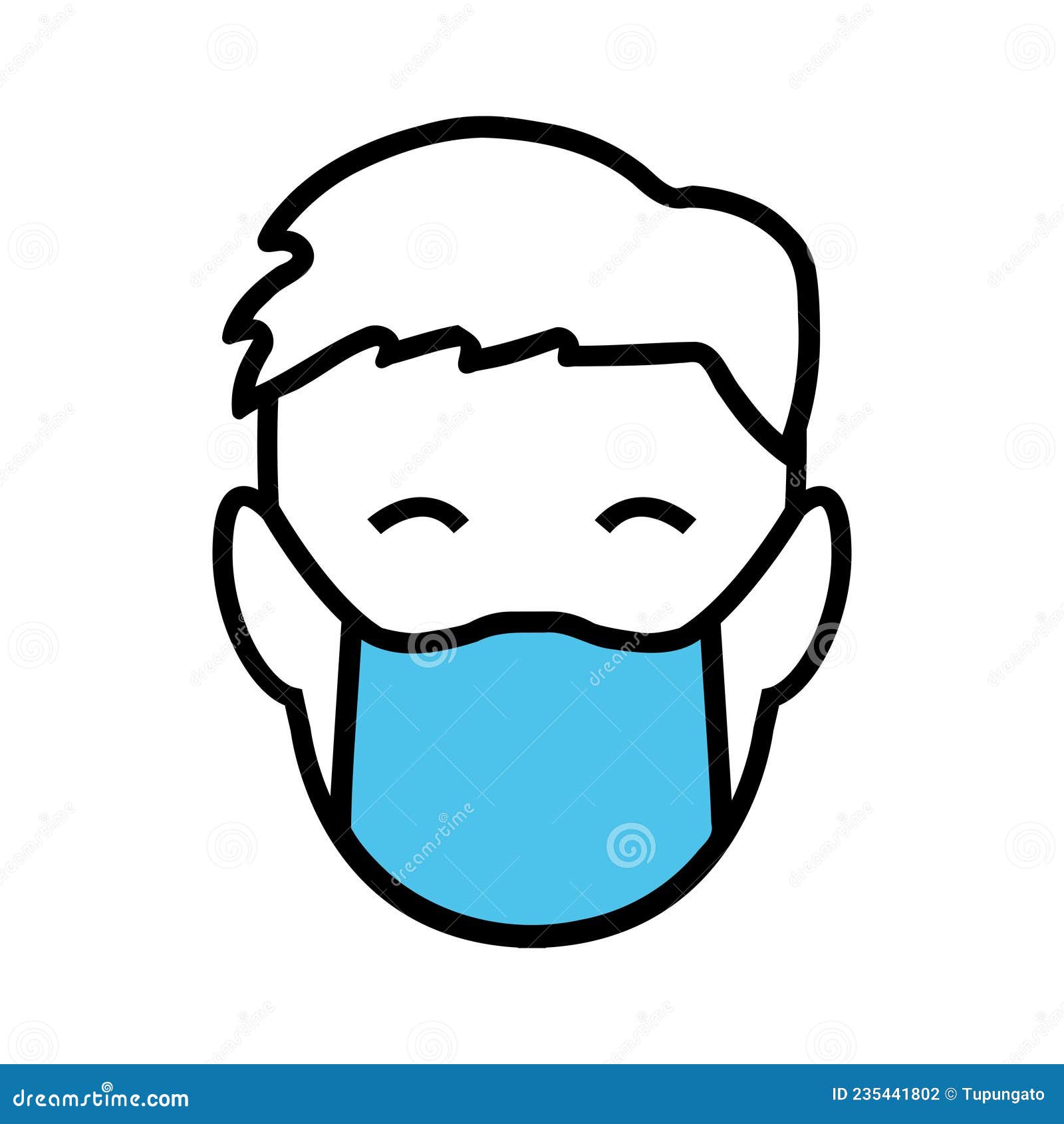 Simple face mask flat icon stock vector. Illustration of portrait ...