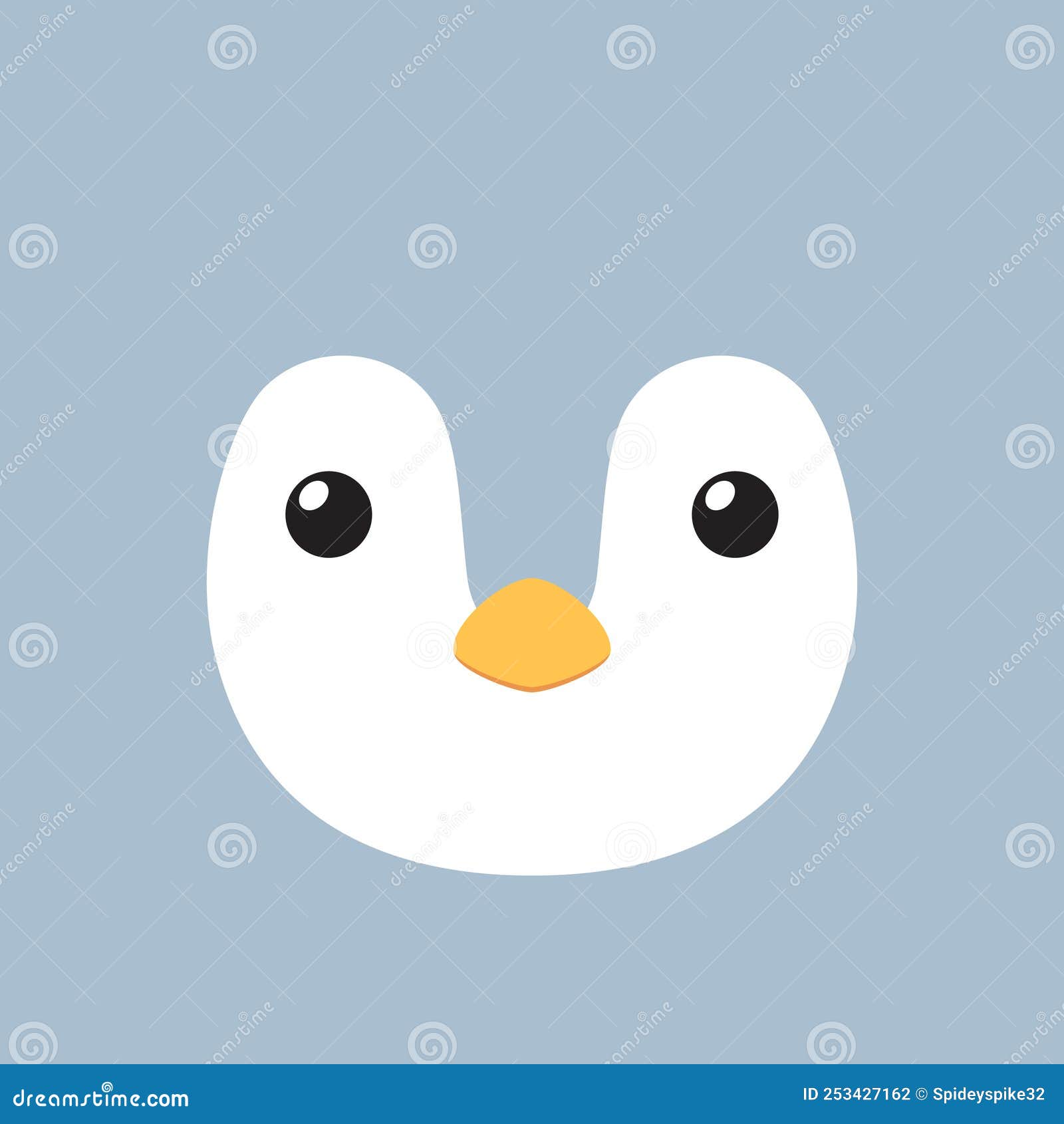 Simple Face of Penguin. Animal Face Illustration. Isolated Vector ...