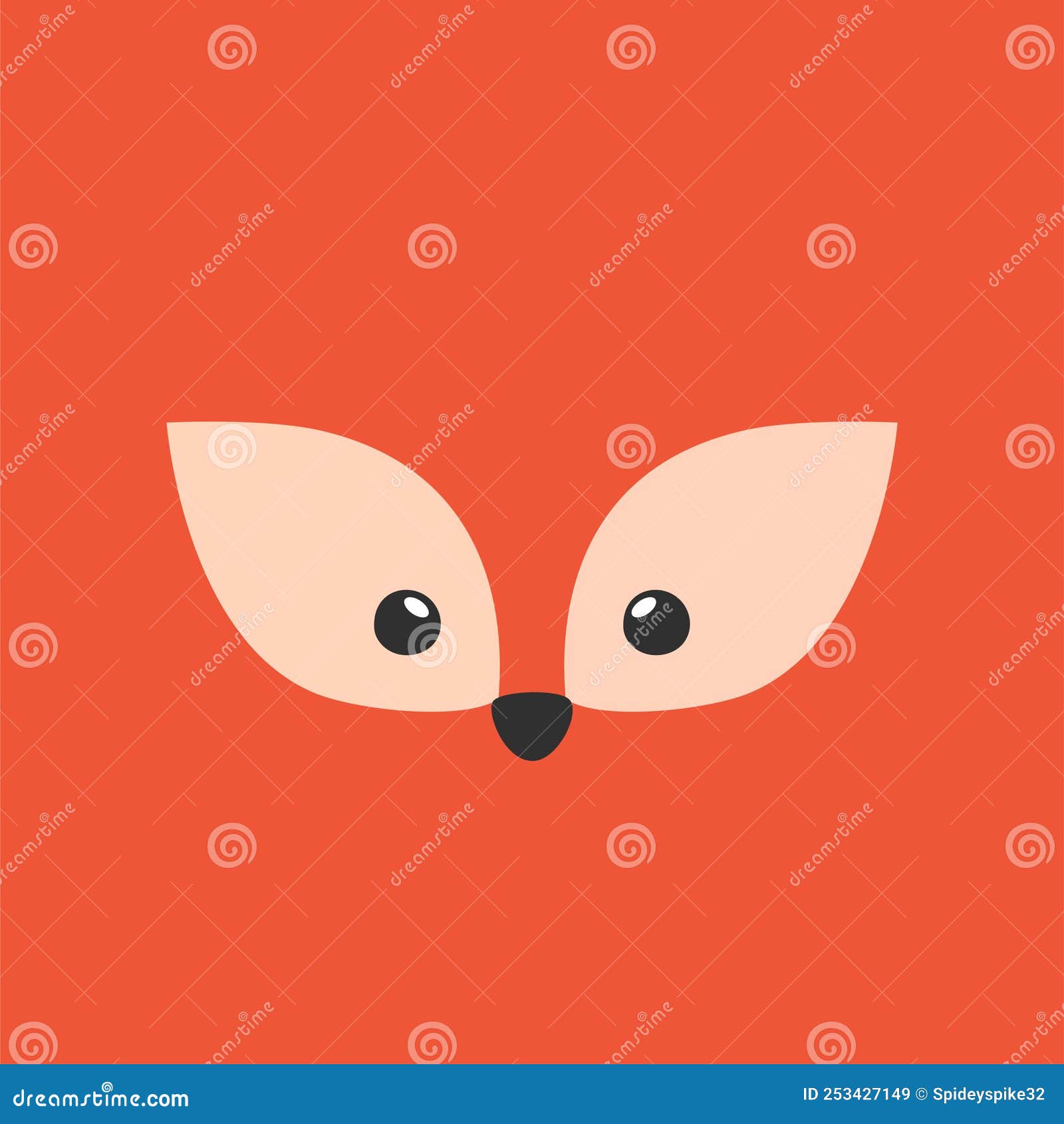 Simple Face of Red Fox. Animal Face Illustration. Isolated Vector ...