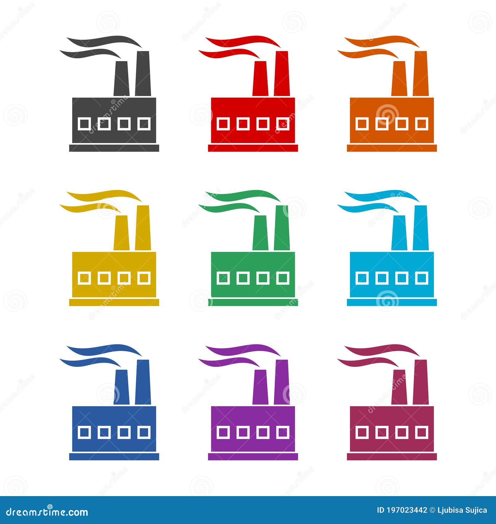 Simple Factory Icons Set Vector Illustration | CartoonDealer.com #95659864