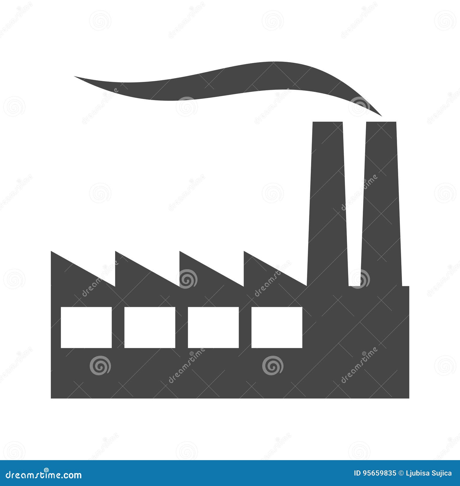 Simple Factory icon stock vector. Illustration of manufacture - 95659835