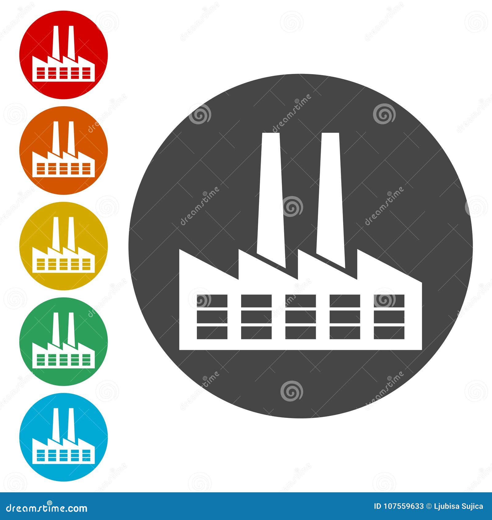 Simple Factory icons set stock vector. Illustration of electrician ...