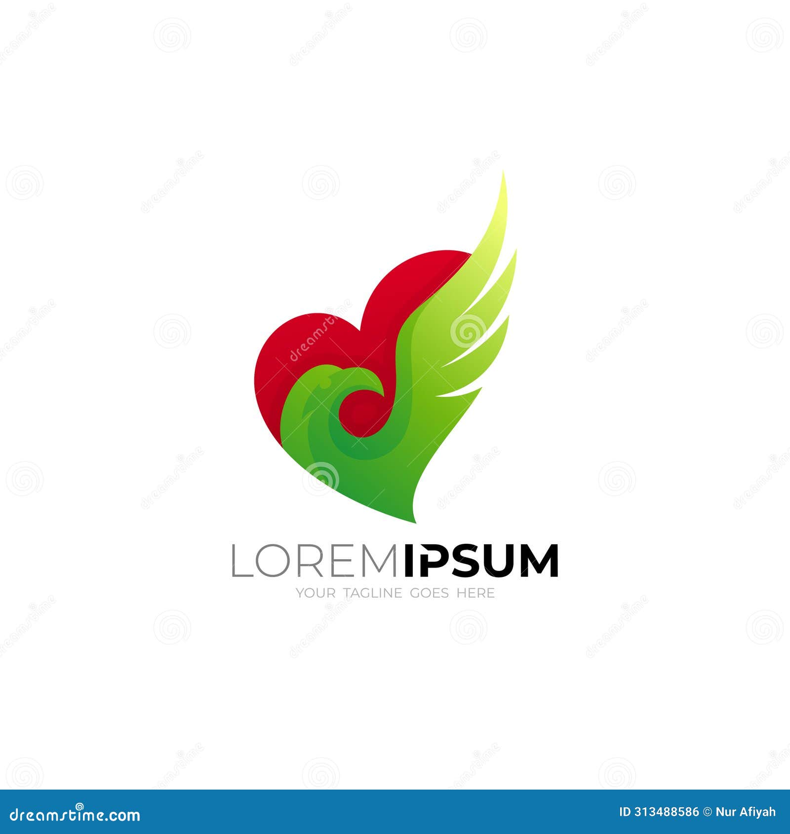 Simple Falcon Logo with Love Design Template, Heart Logos Stock Vector ...