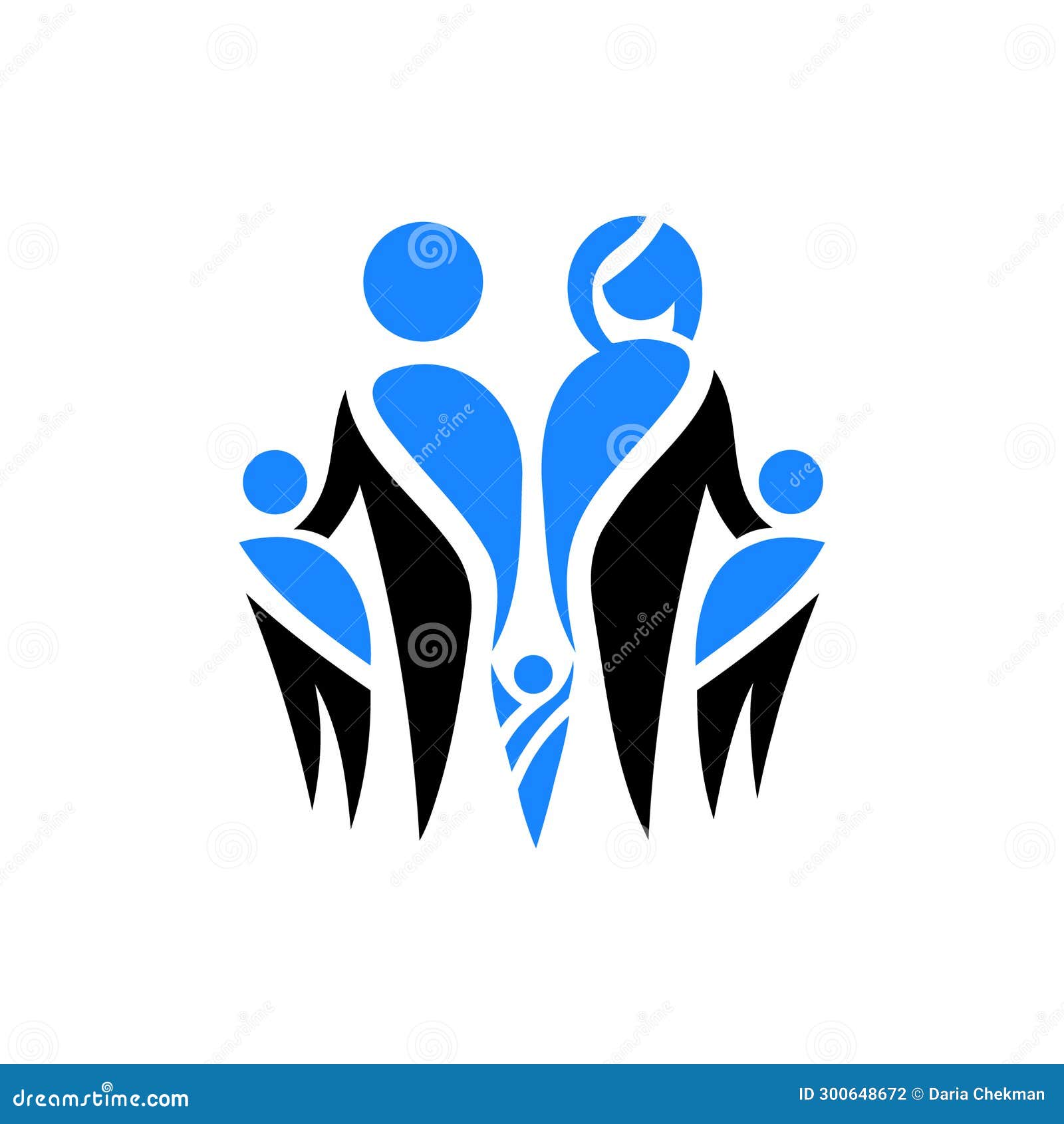 Simple Family Logo Icon Isolated Stock Illustration - Illustration of ...