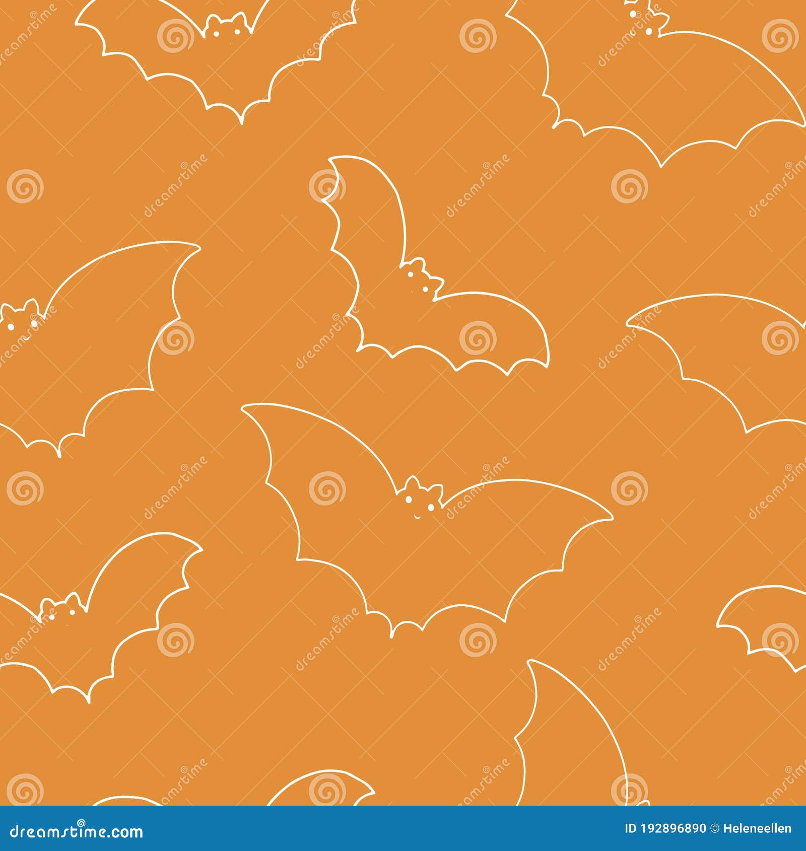 Simple Fancy Outlined Bats Repeat Pattern Vector Illustration Hand ...