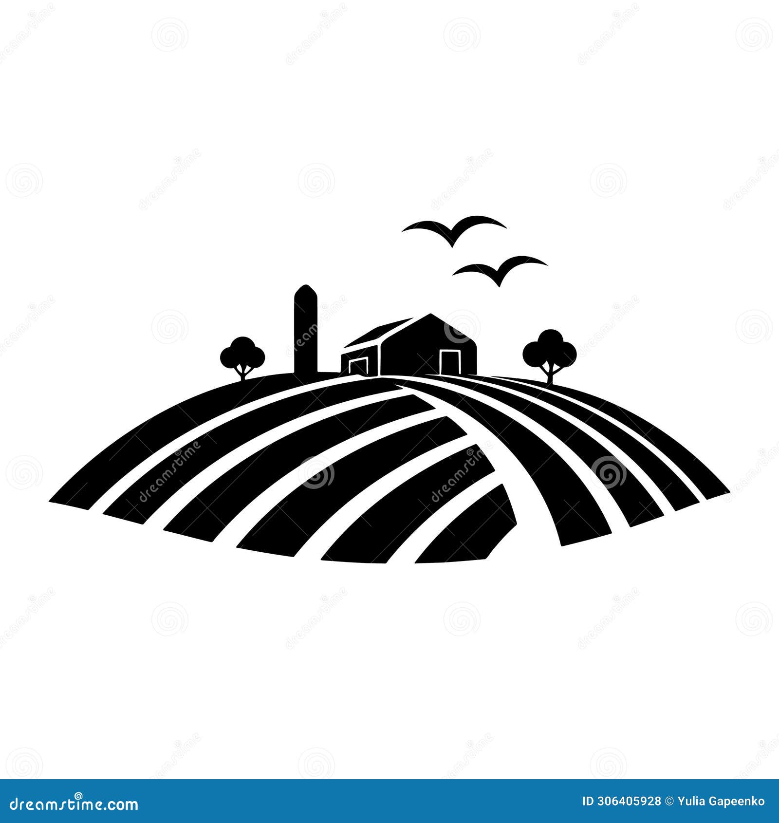 Simple Farm Logo. Vector Illustration Stock Vector - Illustration of ...