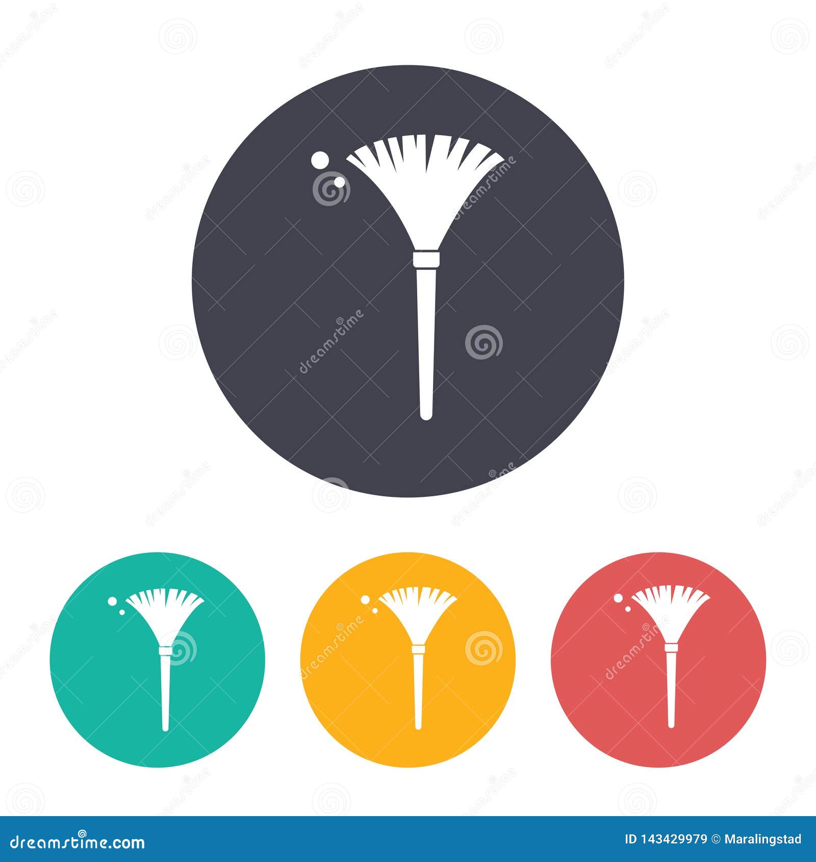 Simple Feather Duster Illustration. Cleaning Flat Vector Icon Stock ...