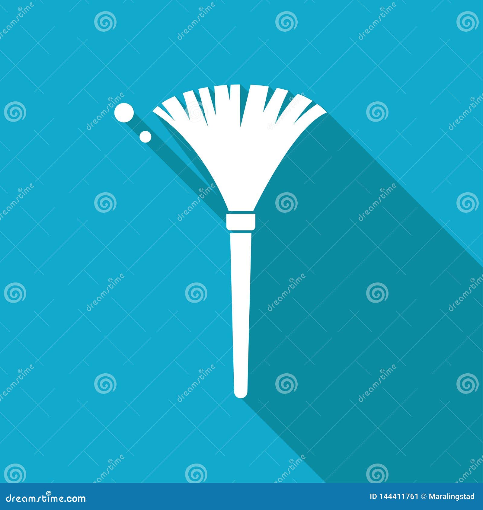 Simple Feather Duster Illustration. Cleaning Flat Vector Icon Stock Illustration - Illustration ...