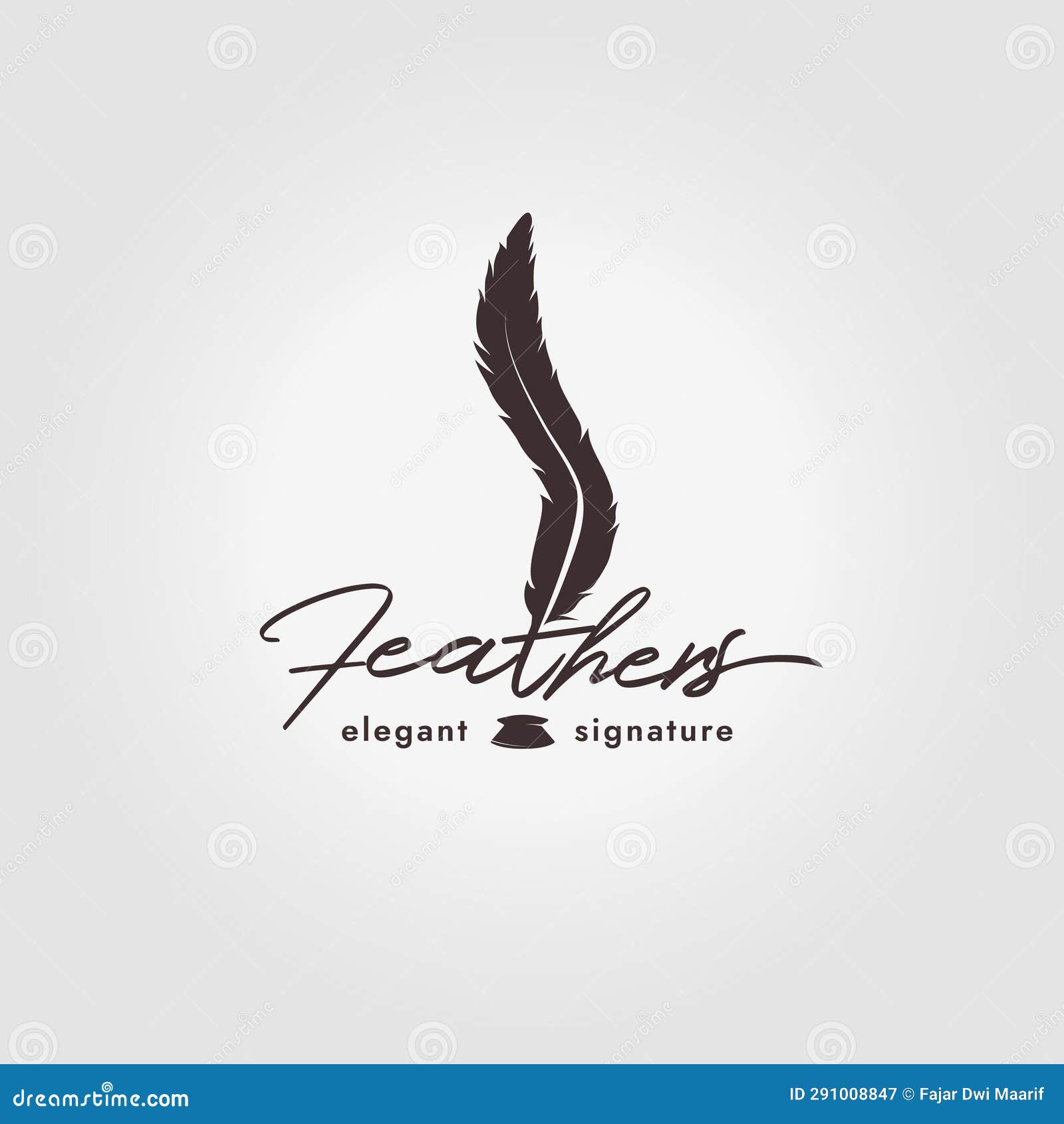 Simple Feather with Ink Logo Icon Design Illustration Vector Stock ...
