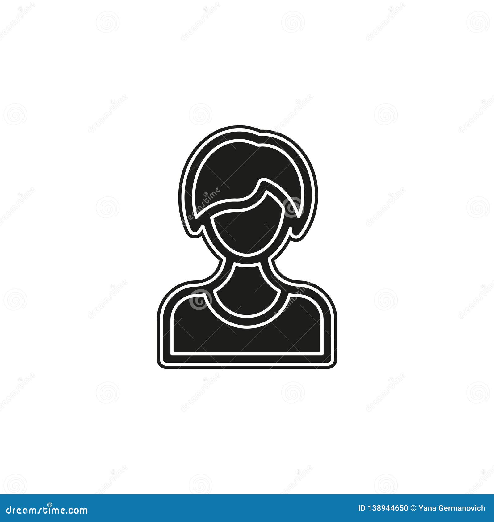 Simple Female Avatar Vector Icon Stock Illustration - Illustration of ...