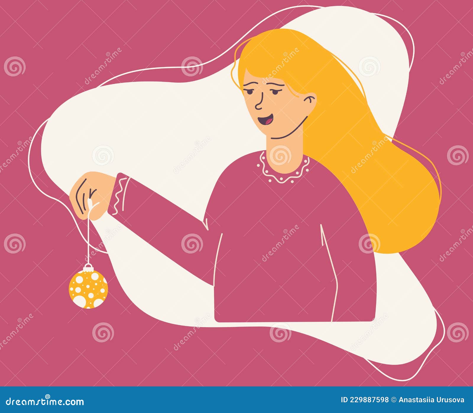 Simple Female Character in a Flat Style. Stock Vector - Illustration of ...