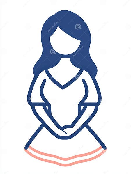Simple Female Character Icon Stock Illustration - Illustration of ...