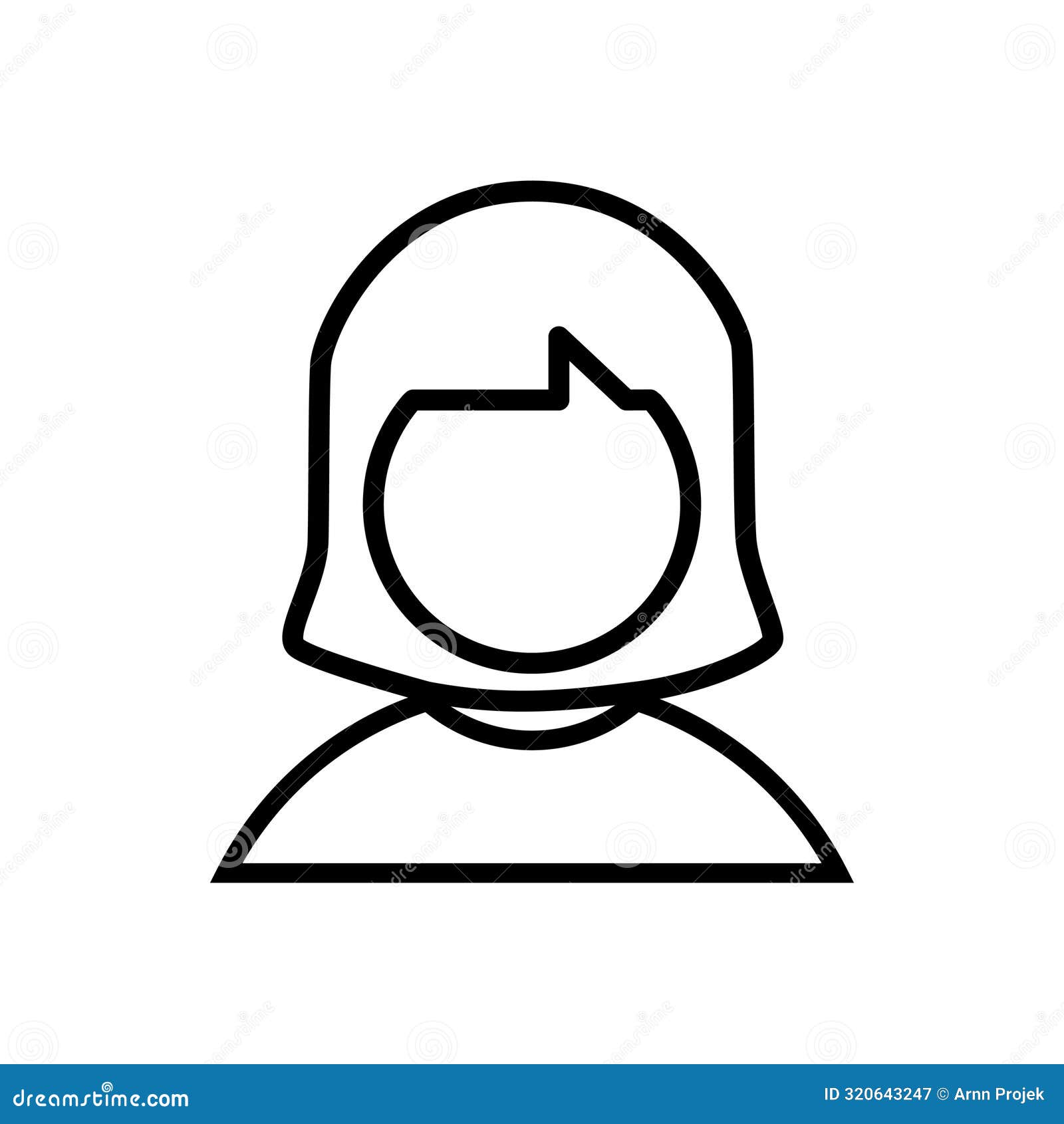 Simple Female Icon. Flat Black and White Outline Design Style Stock ...