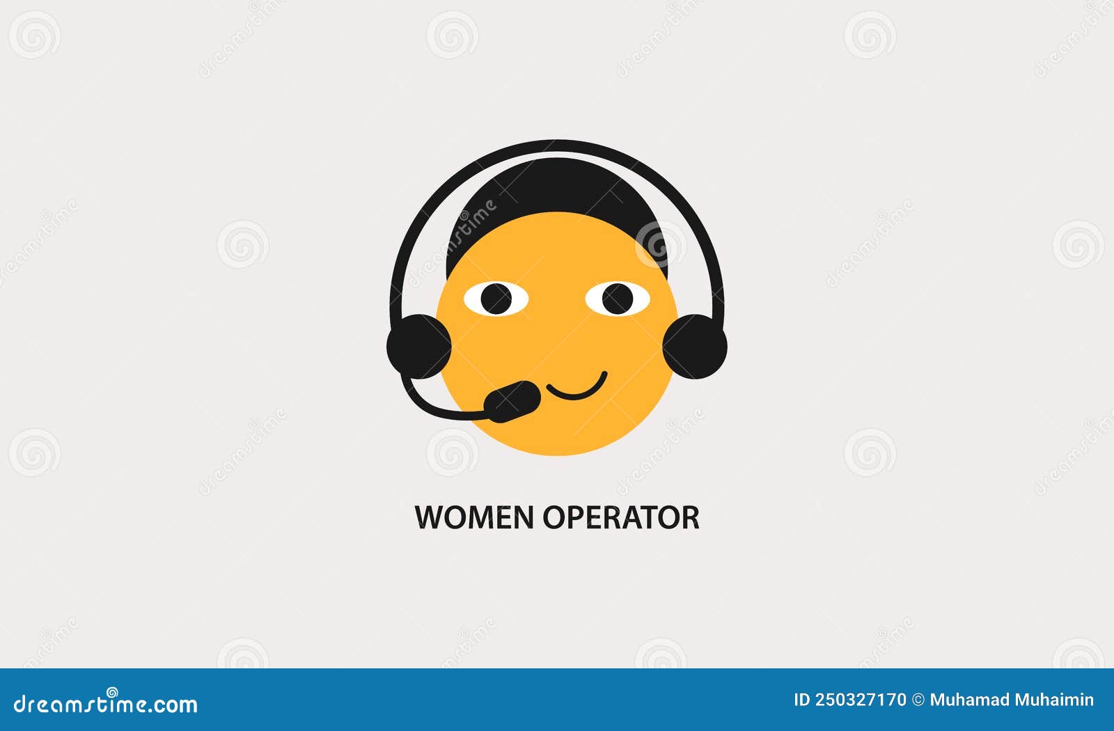 Simple Female Operator Logo Icon Stock Vector - Illustration of vector ...