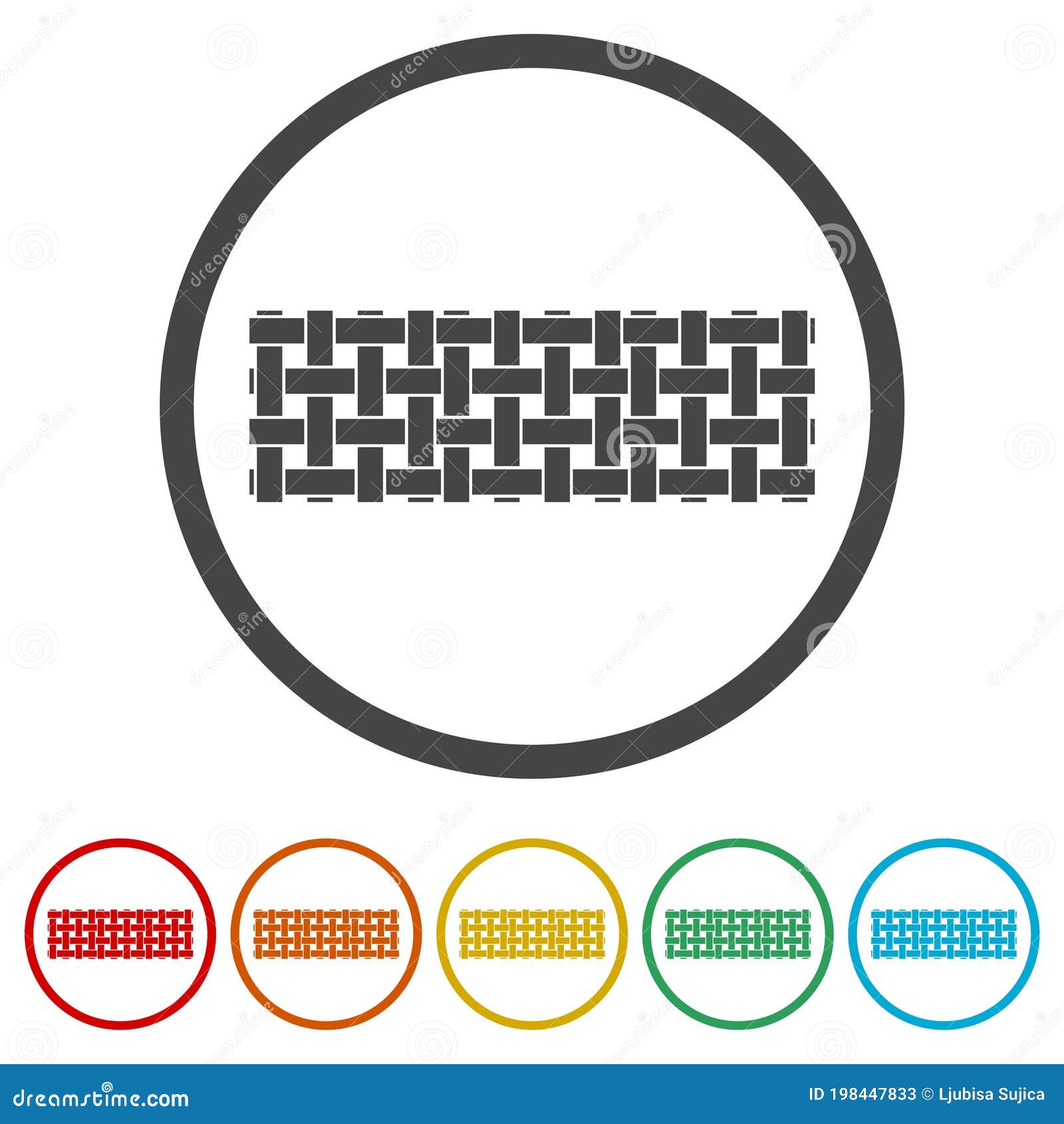 Simple Fence Logo Ring Icon, Color Set Stock Vector - Illustration of ...