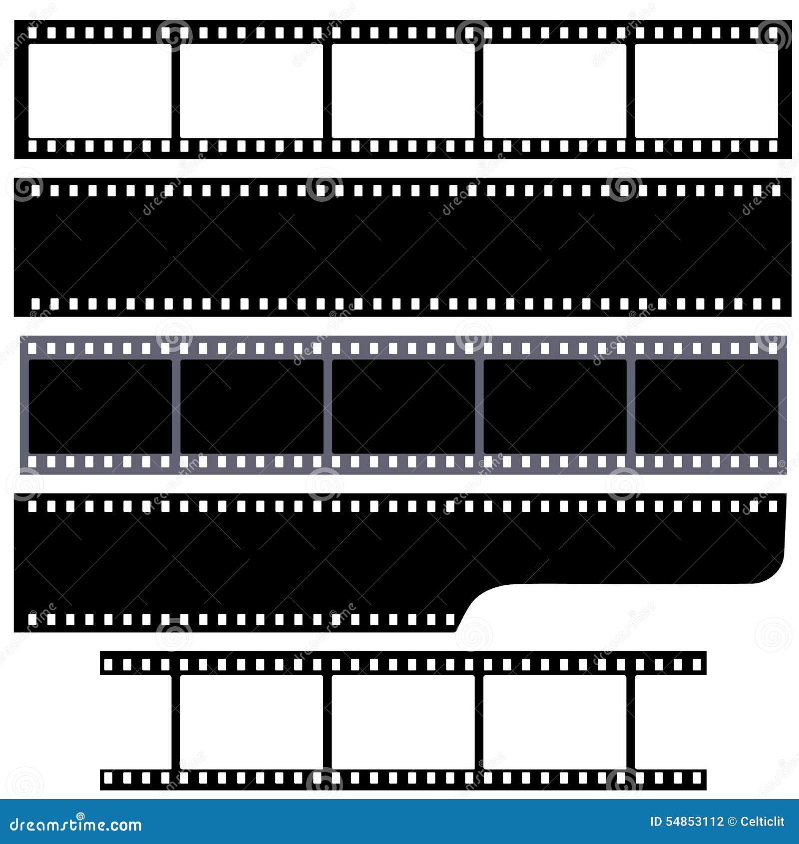 Simple film strips set stock vector. Illustration of strip - 54853112