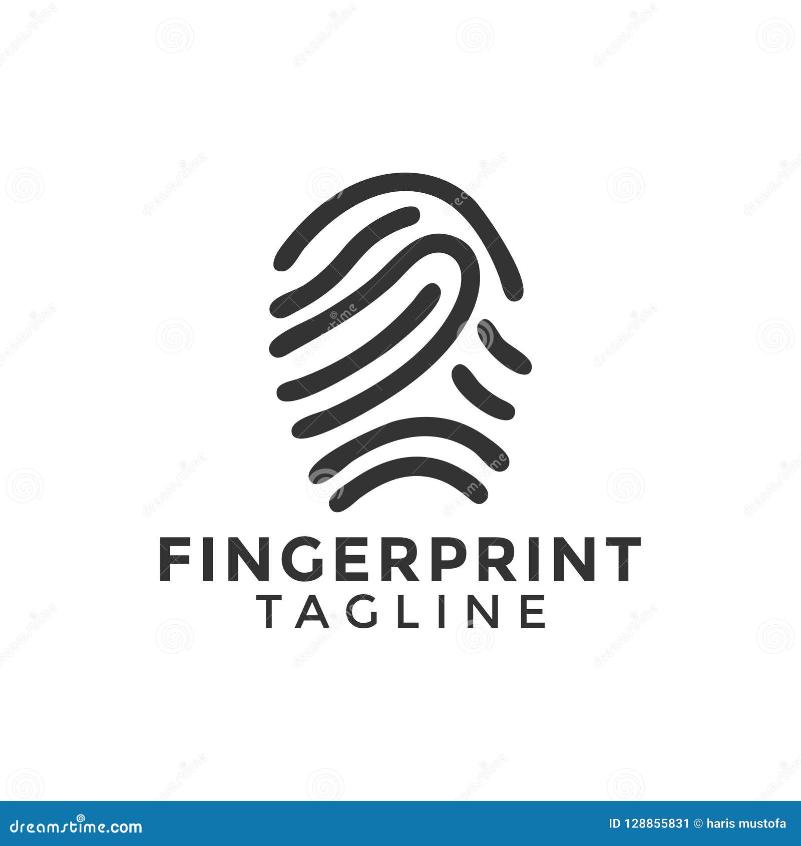 Simple Fingerprint Graphic Design Element Vector Isolated Stock Vector ...