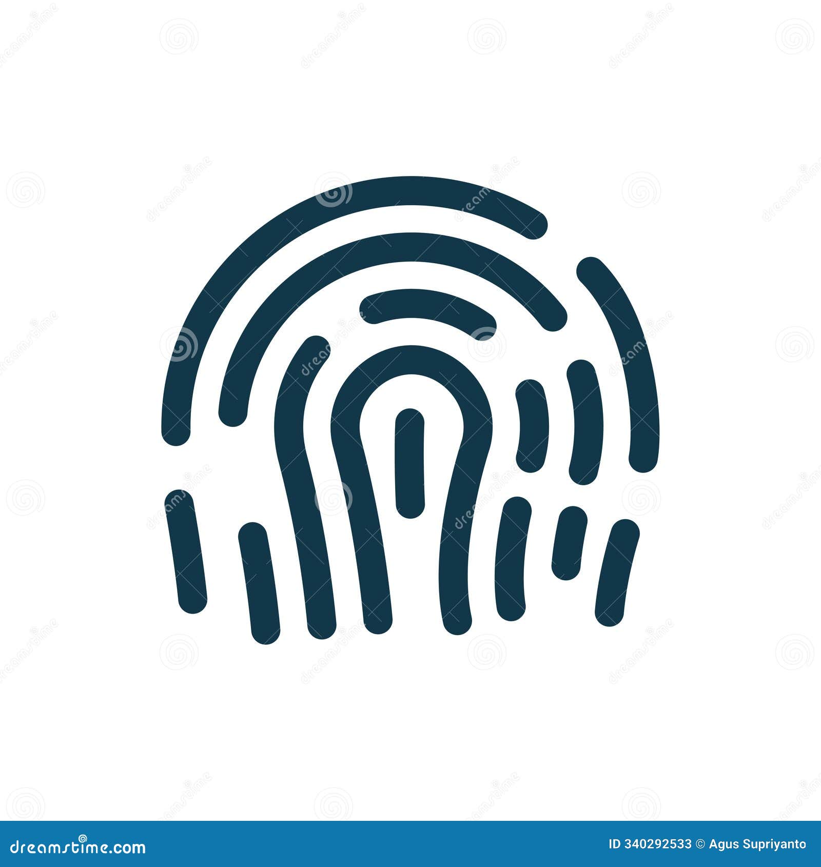 Simple Fingerprint Logo Design Icon Vector Stock Vector - Illustration ...