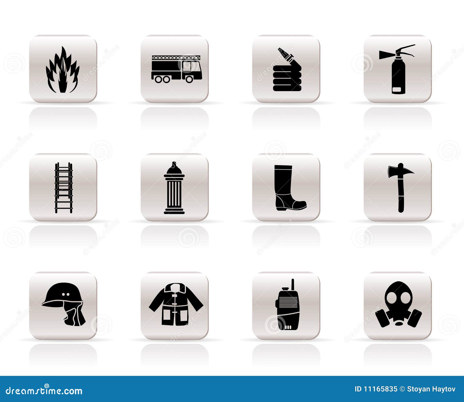 Simple Fire-brigade And Fireman Equipment Icon Vector Illustration ...