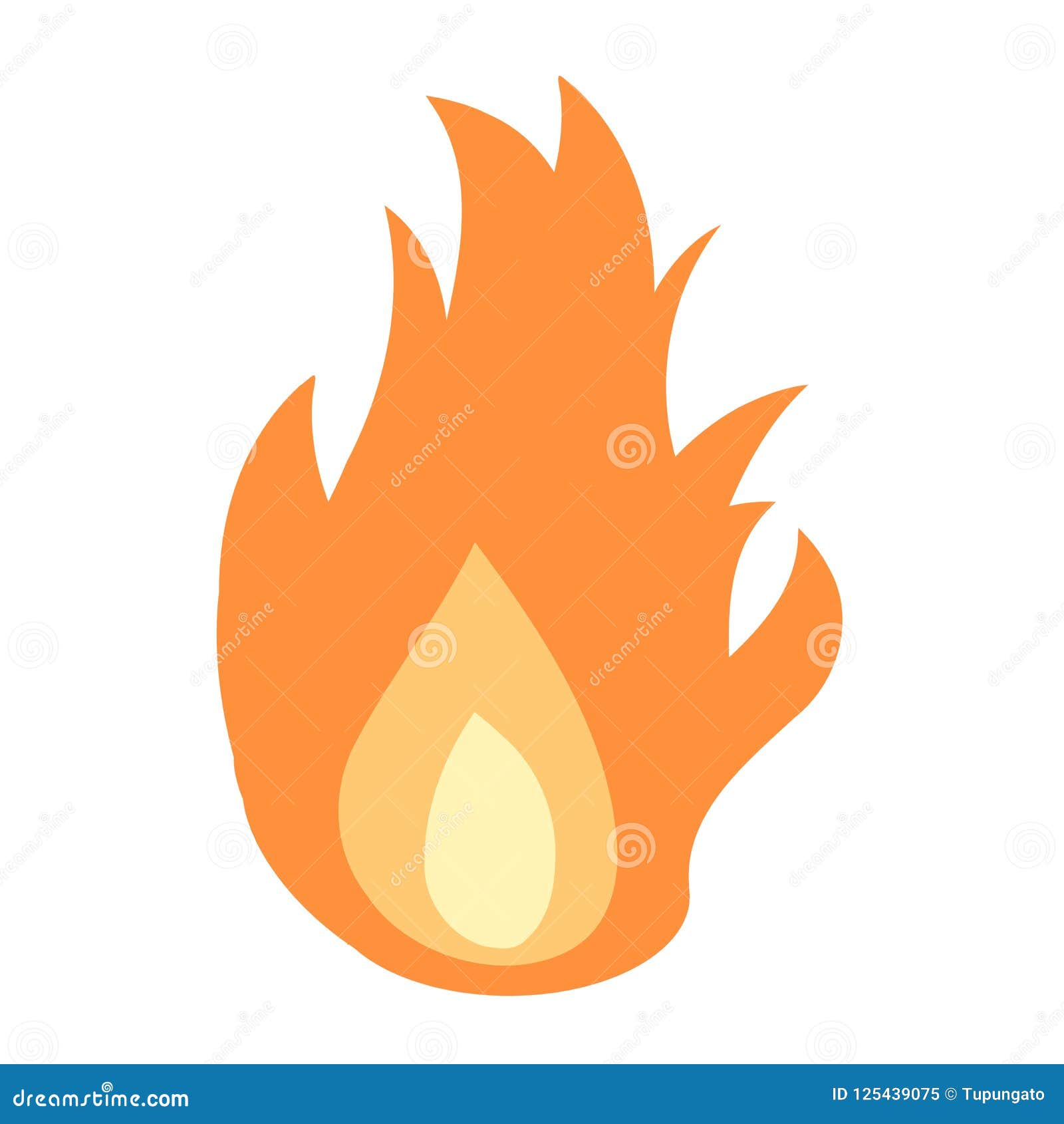 Simple fire icon stock vector. Illustration of campfire - 125439075
