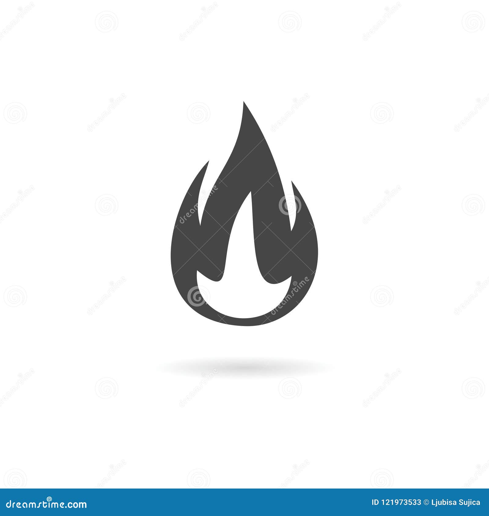 Simple fire icon stock vector. Illustration of power - 121973533