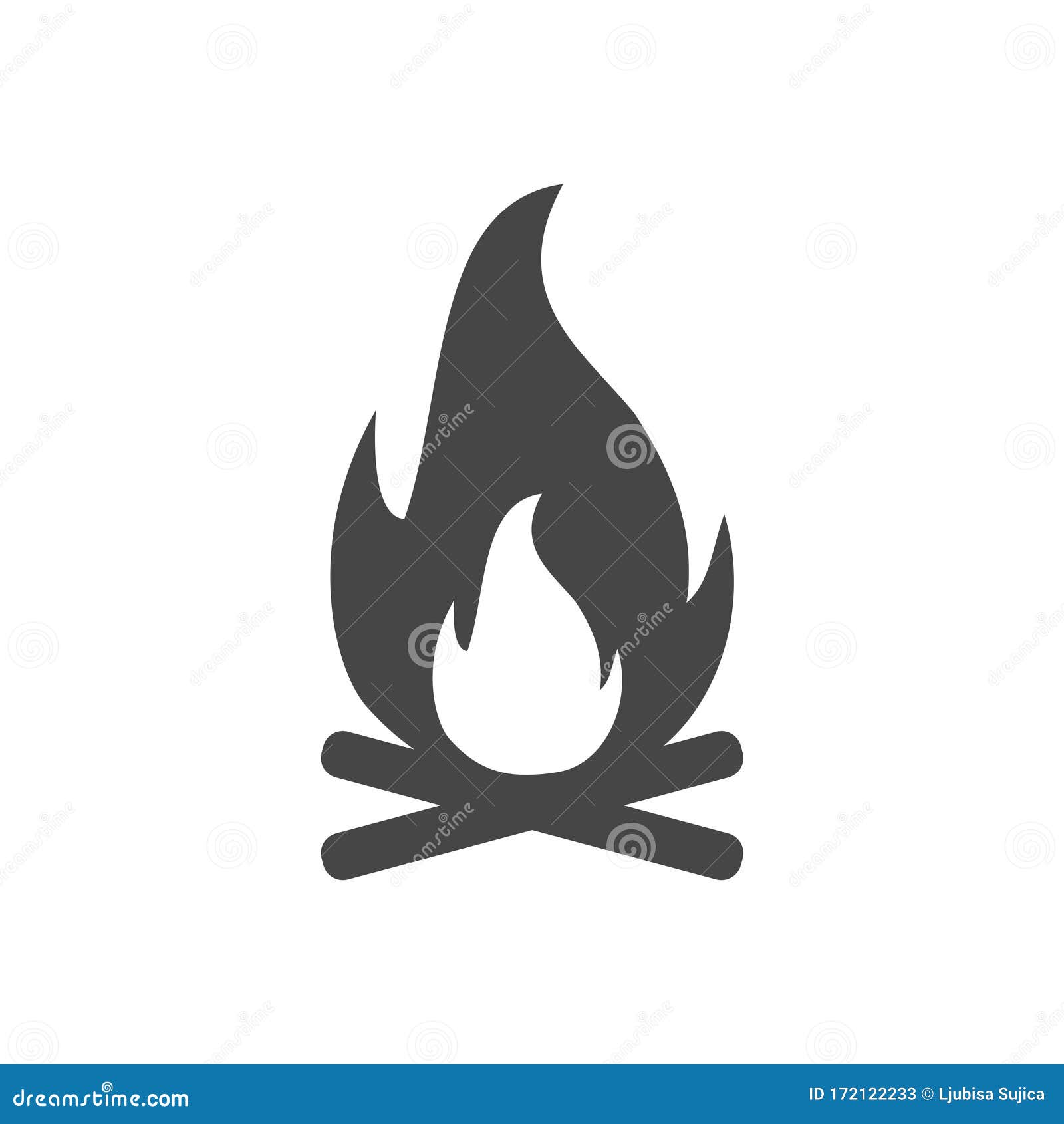 Simple fire icon stock illustration. Illustration of flame - 172122233