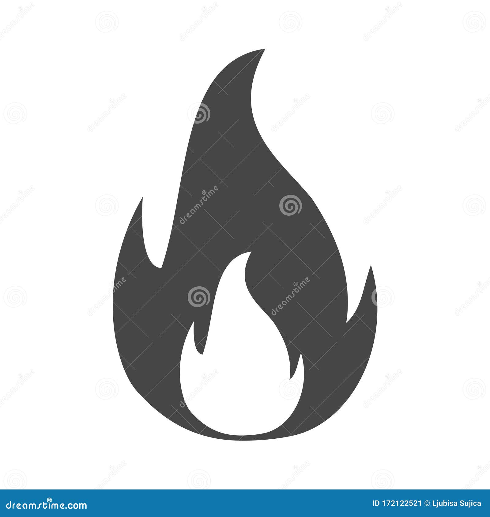 Simple fire icon stock vector. Illustration of power - 172122521
