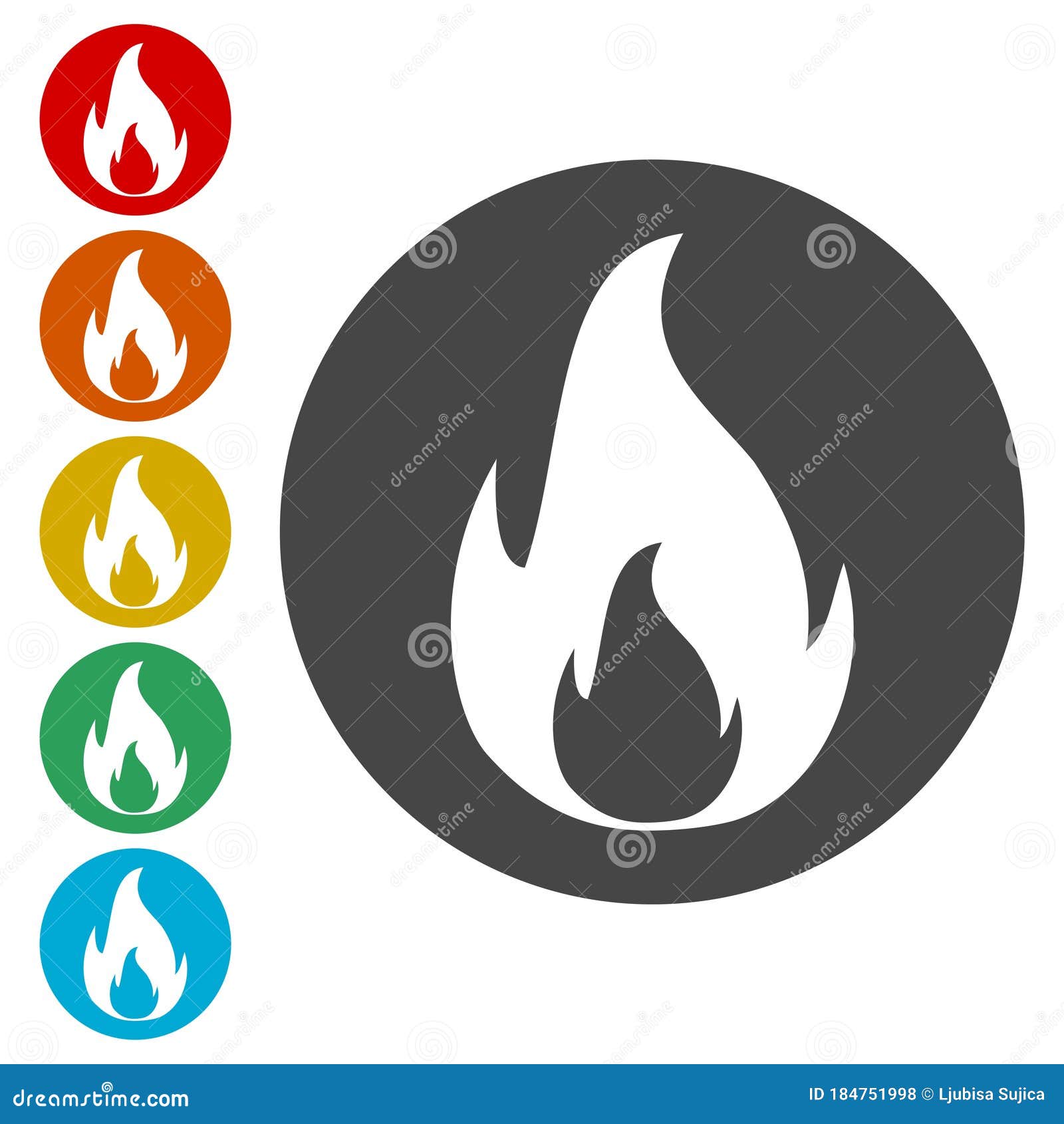 Simple fire icon stock vector. Illustration of flammable - 184751998