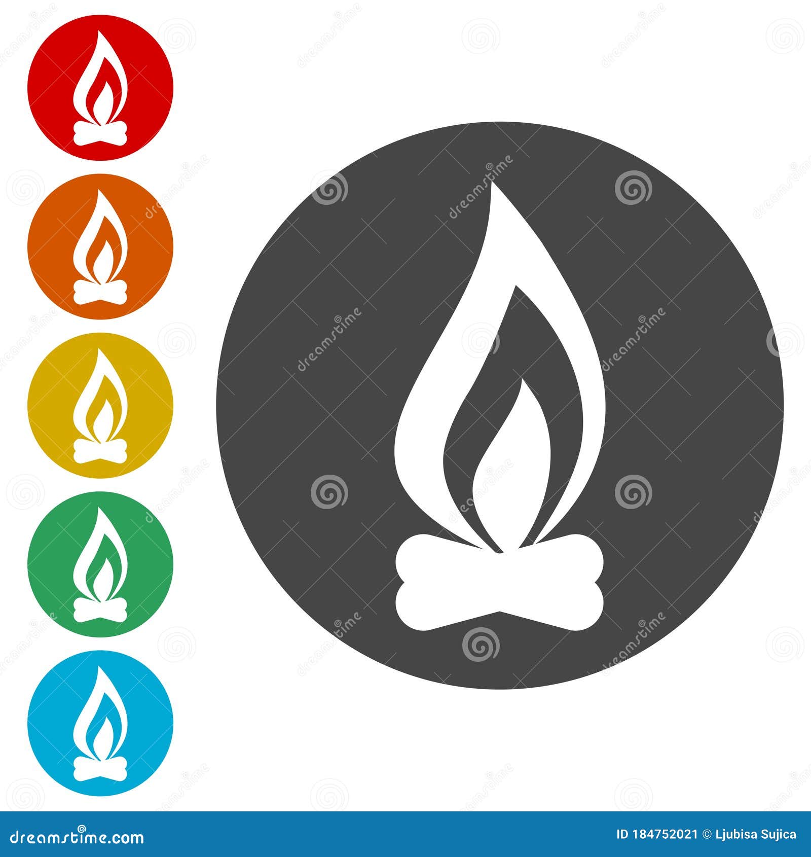 Simple fire icon stock vector. Illustration of black - 184752021