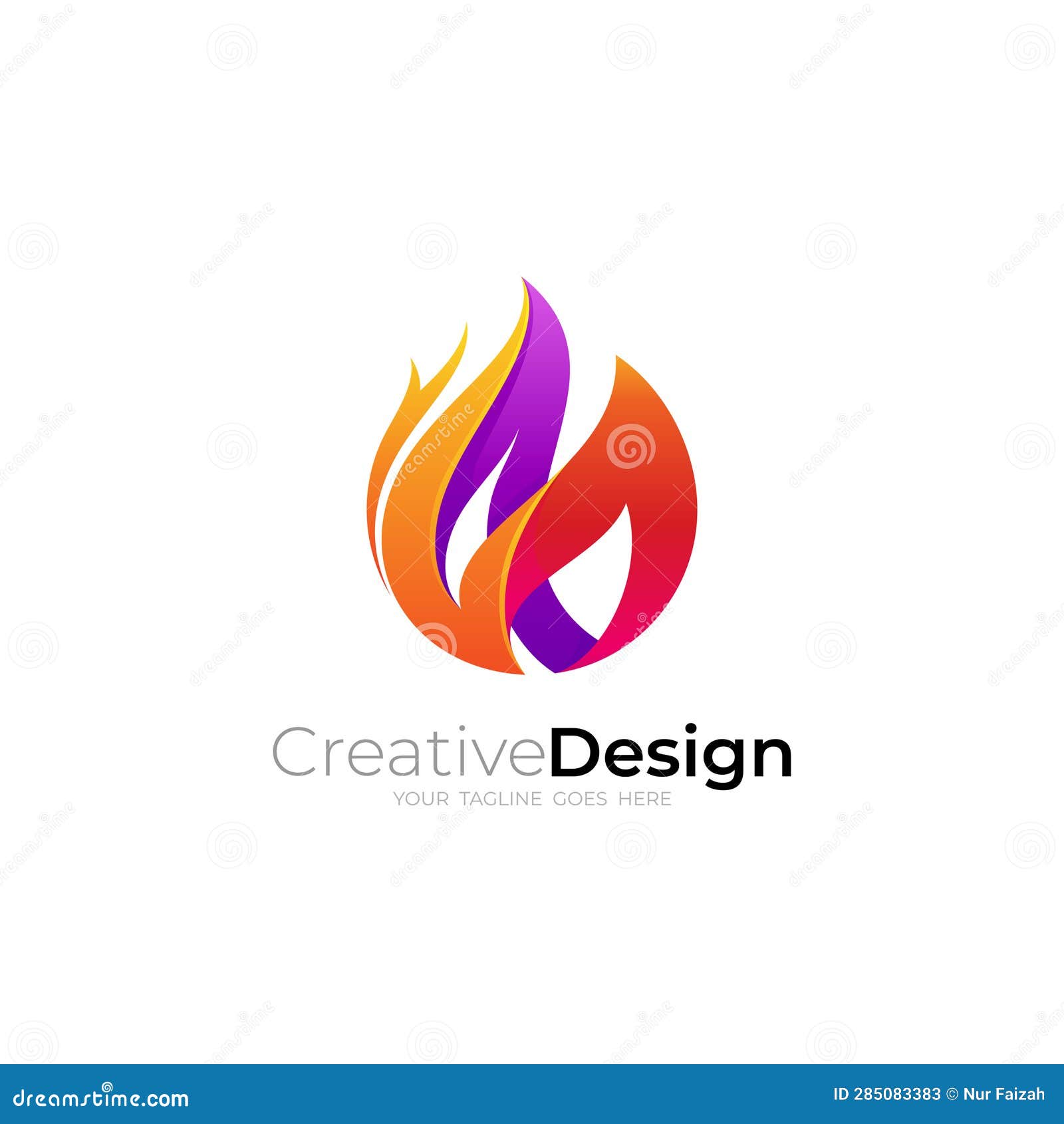 Simple Fire Logo and Colorful Design, Flame Icon Template Stock Vector ...